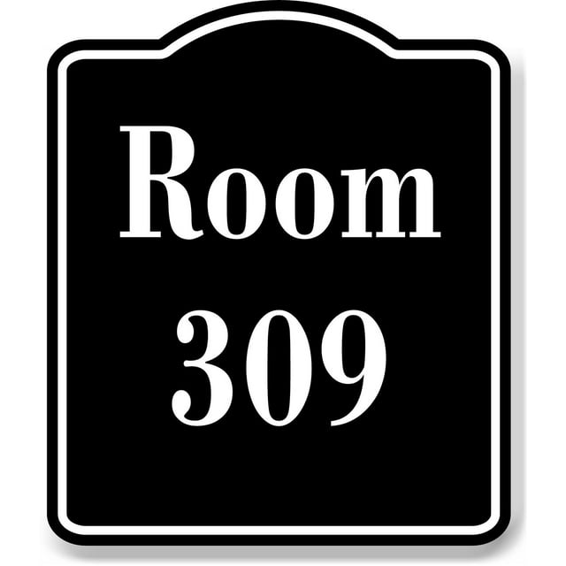 Room 309 Number Building BLACK Aluminum Composite Sign, 8.5"x10 ...