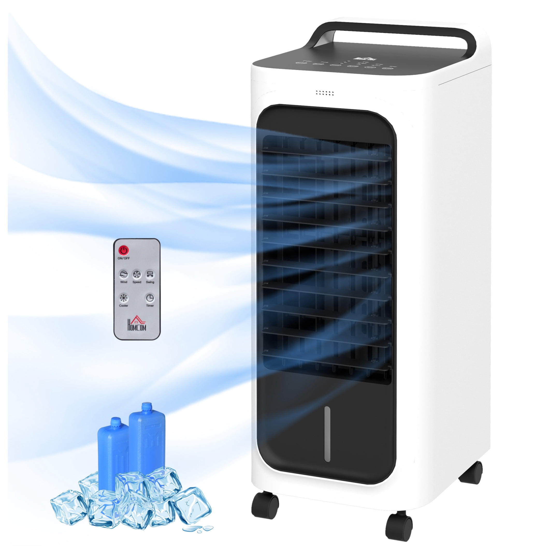 Room Air Cooler with Ice Packs, Portable Evaporative Cooler Fan, Water ...
