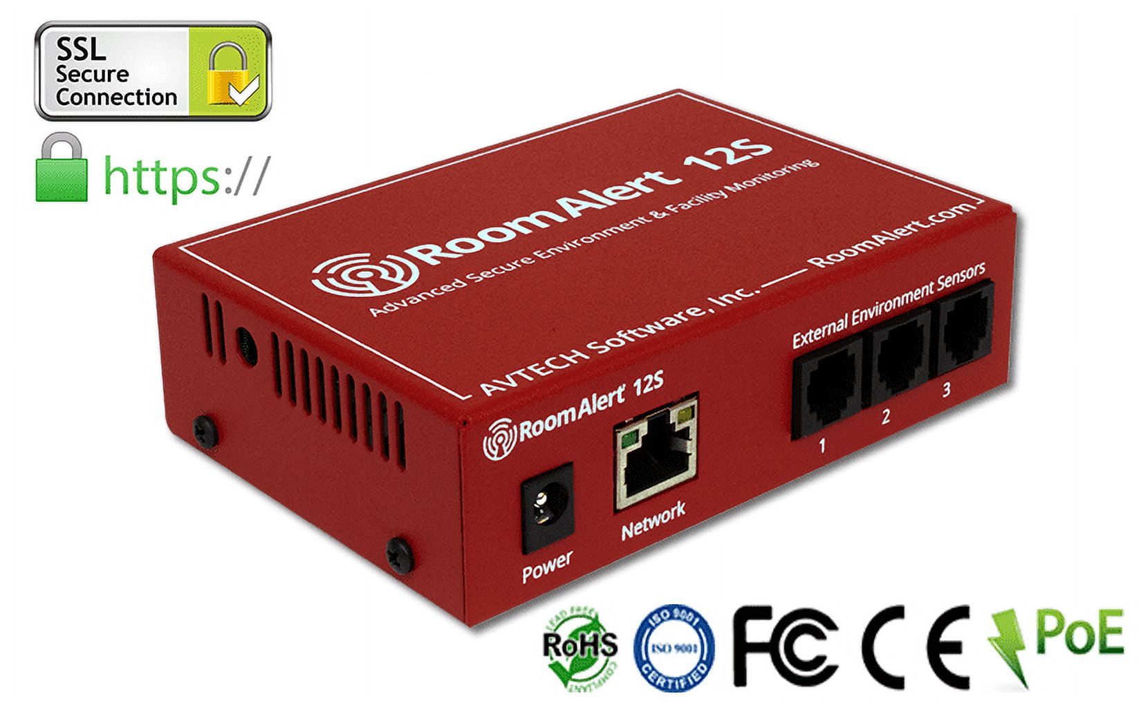 Room Alert 12S Proactive Environment Monitor – Built-in Temperature ...