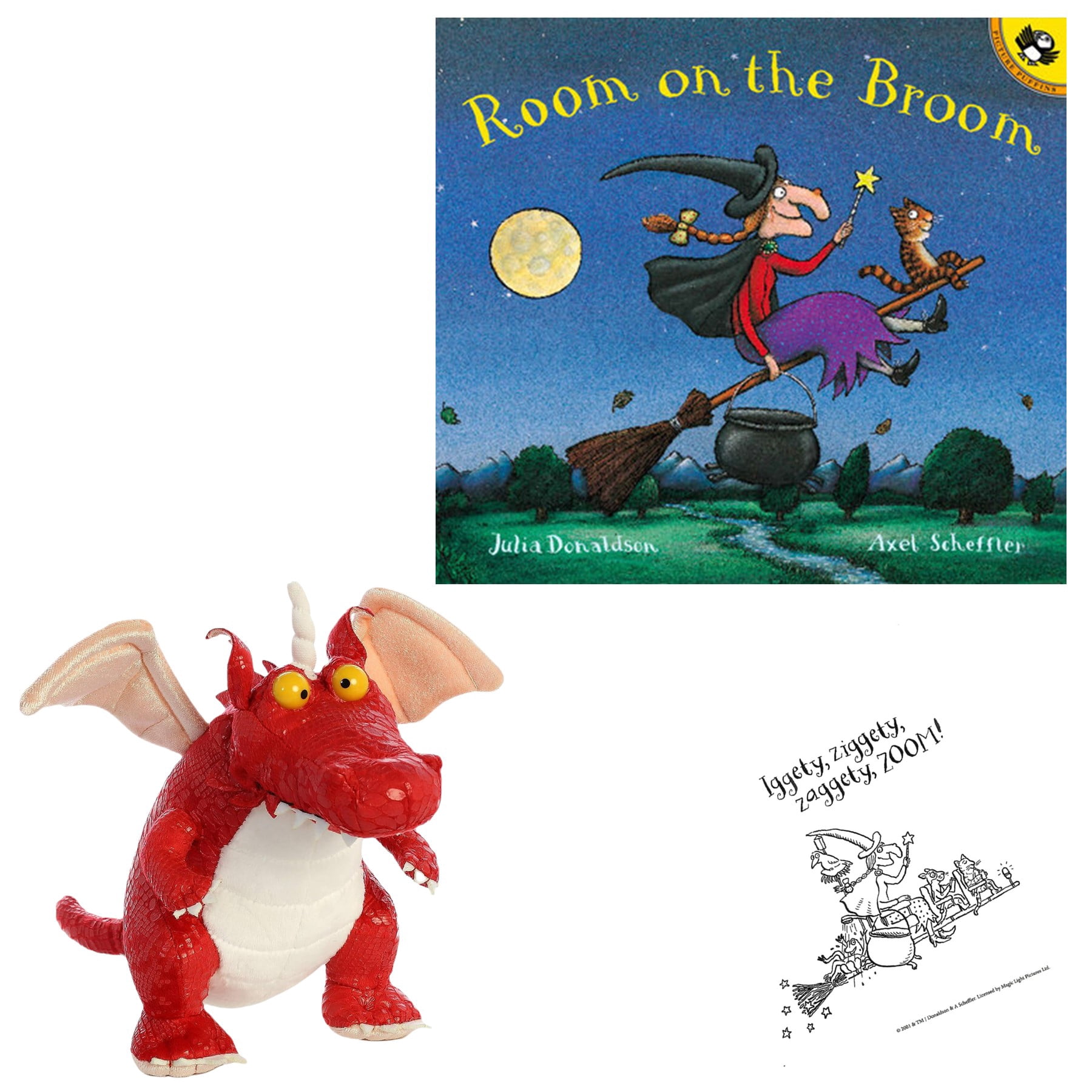 Room on The Broom Book by Julia Donaldson, Dragon Stuffed Animal Plush ...