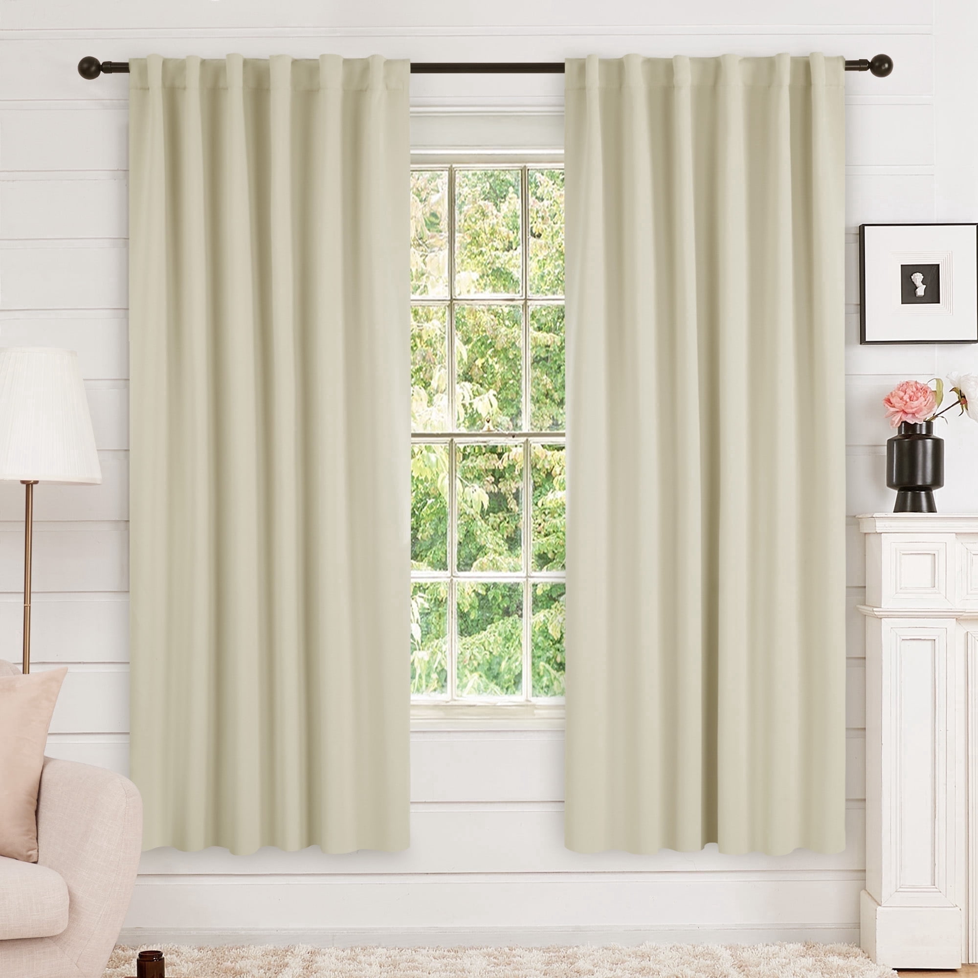 Deconovo Back Tab Blackout Curtains for Bedroom, Thermal Curtains ...