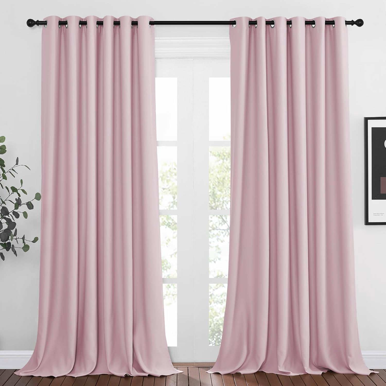 Room Darkening Grommet Curtain Panels, Thermal Insulated Window ...