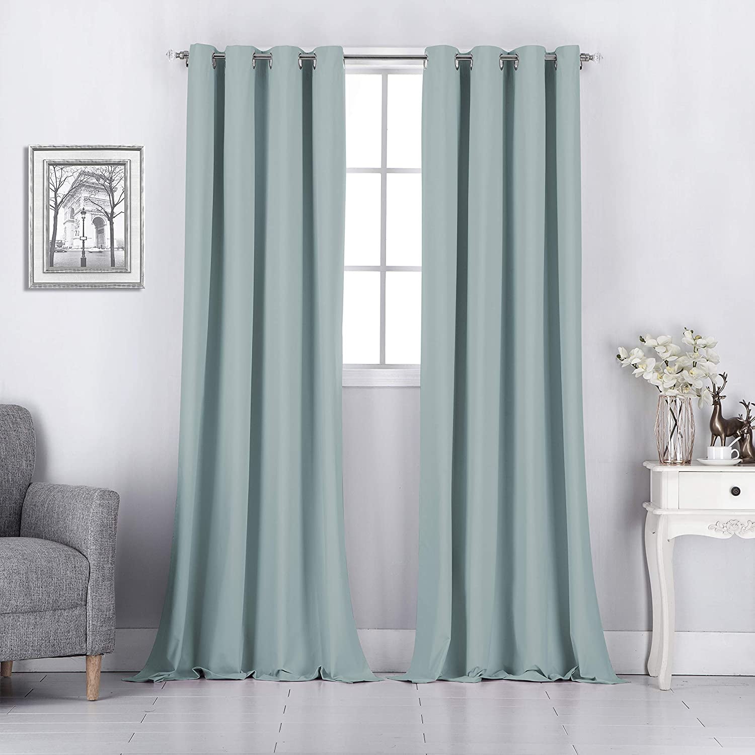 Room Darkening Thermal Insulated Blackout Grommet Window Curtains ...