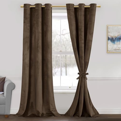 Room Darkening Velvet Curtains 2 Panels Set, Luxury Window Treatment ...