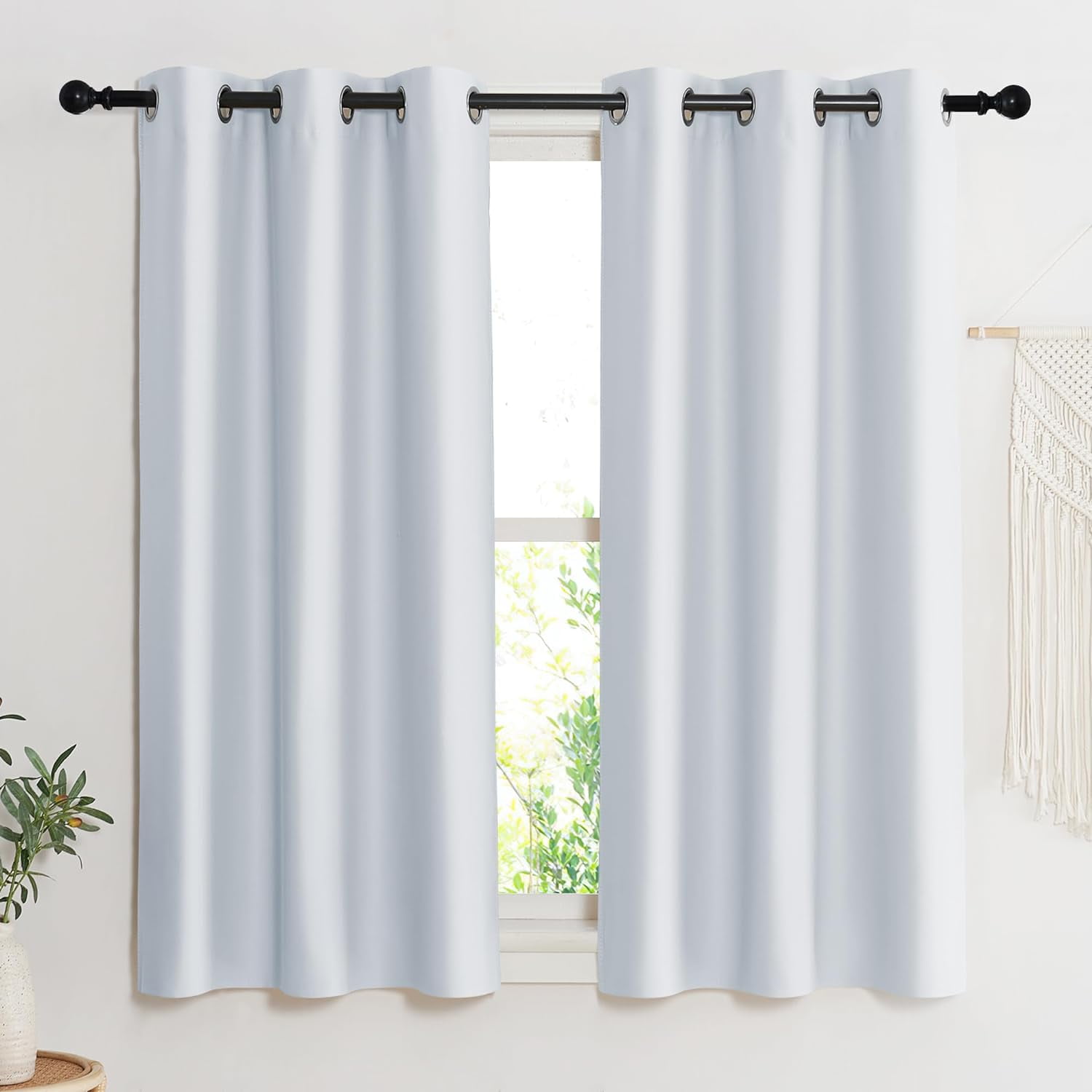 Room Darkening Window Treatment Curtain, Cloud Grey, Single Panel, 42 by 45, Energy Smart ...
