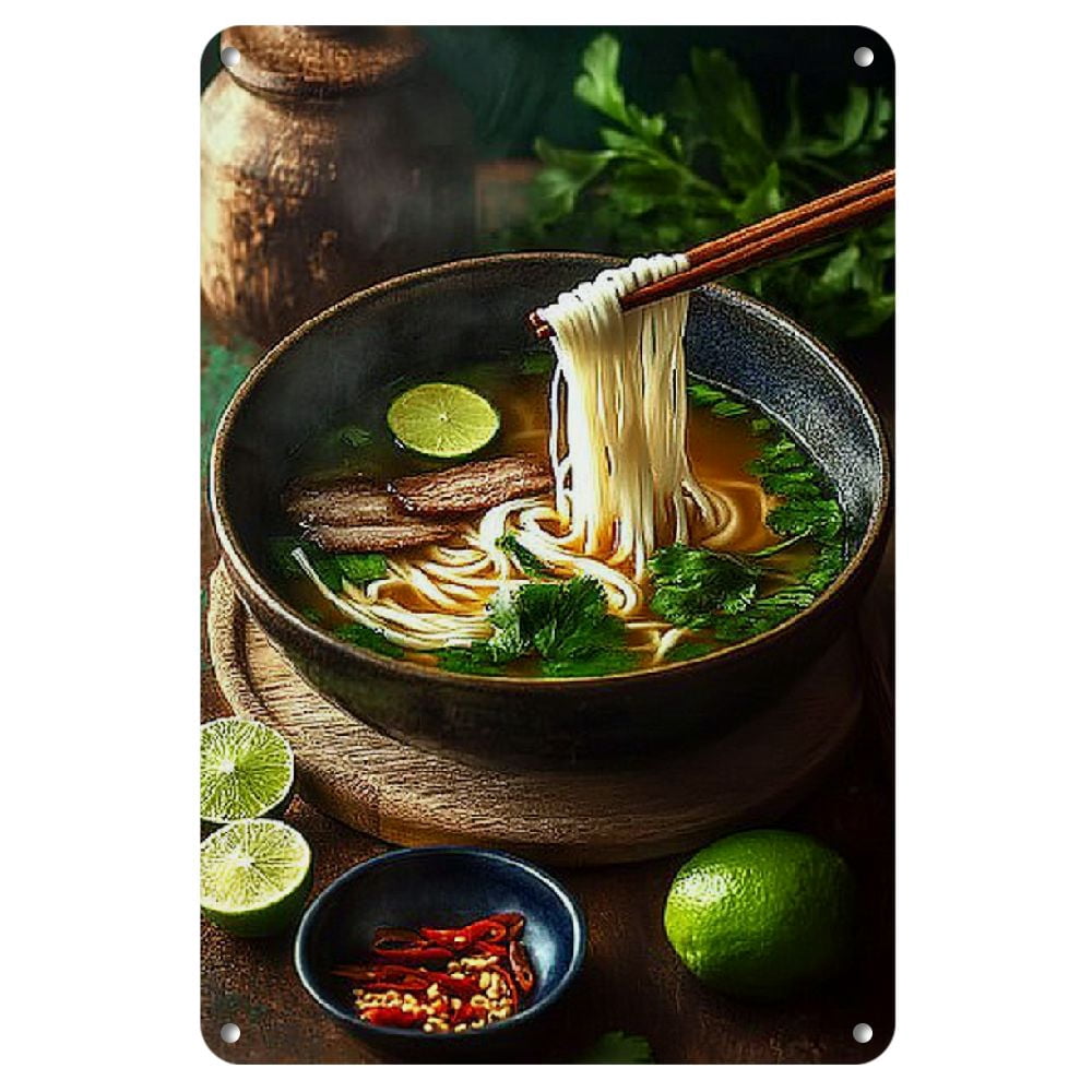 Room Decor 1pc Vietnam Beef Pho Iron Sign, Rectangular Wall Art Plaque ...
