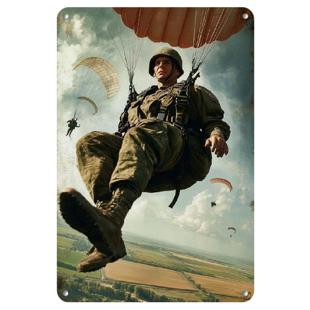 Room Decor 1pc Vintage Military Paratrooper Iron Wall Art, Waterproof ...