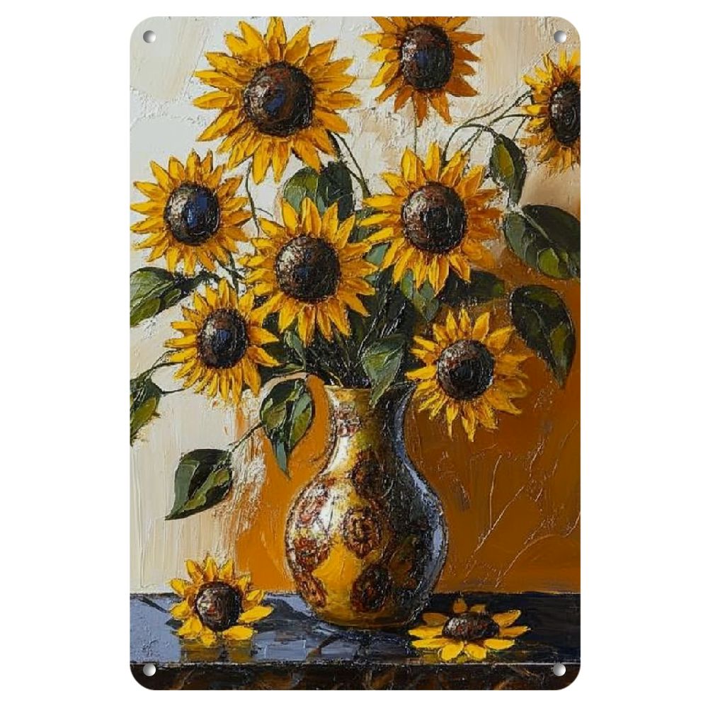 Room Decor 1pc Vintage Sunflower Metal Tin Sign, 8x12 Inch Iron Wall ...