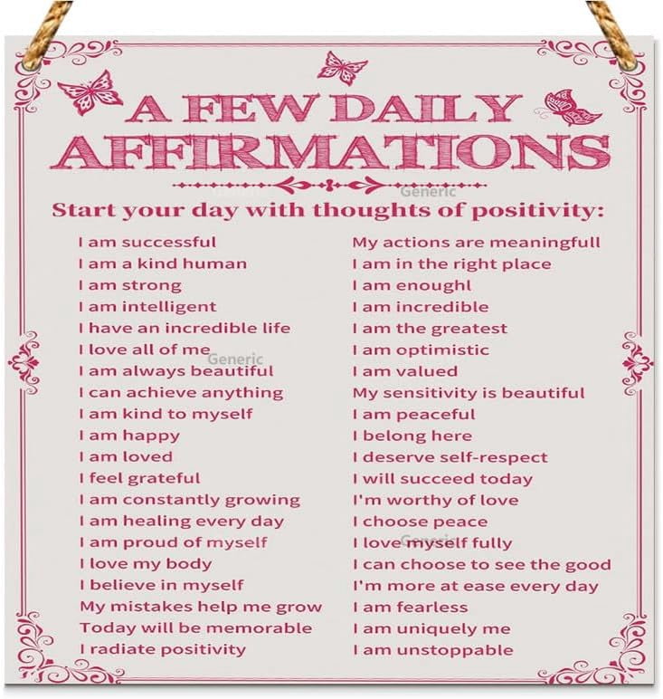 Room Decor Aesthetic A Few Daily Affirmations Motivational Wall Art ...