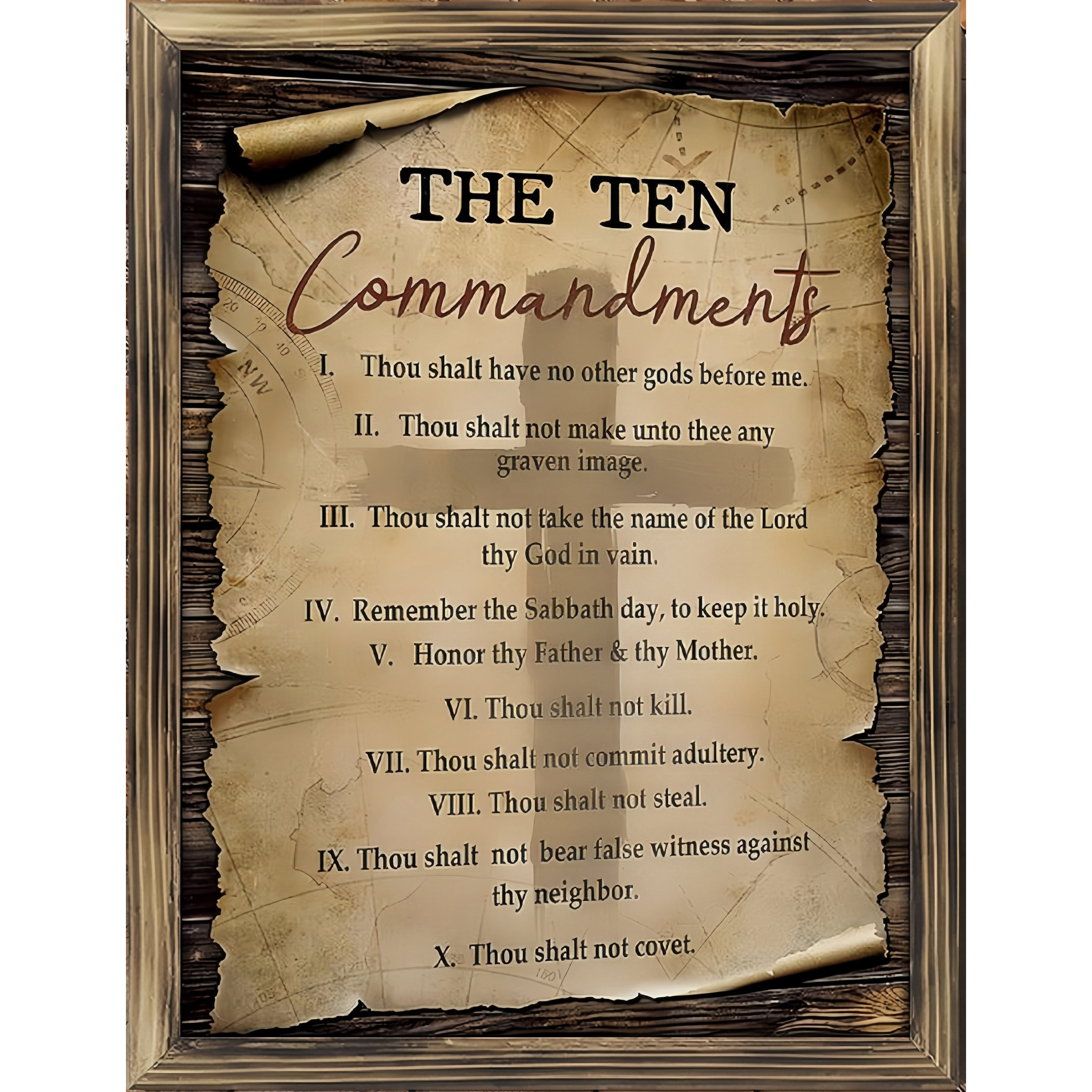 Room Decor Art Prints: Commandments Wall Art Verse Ten Commandments ...