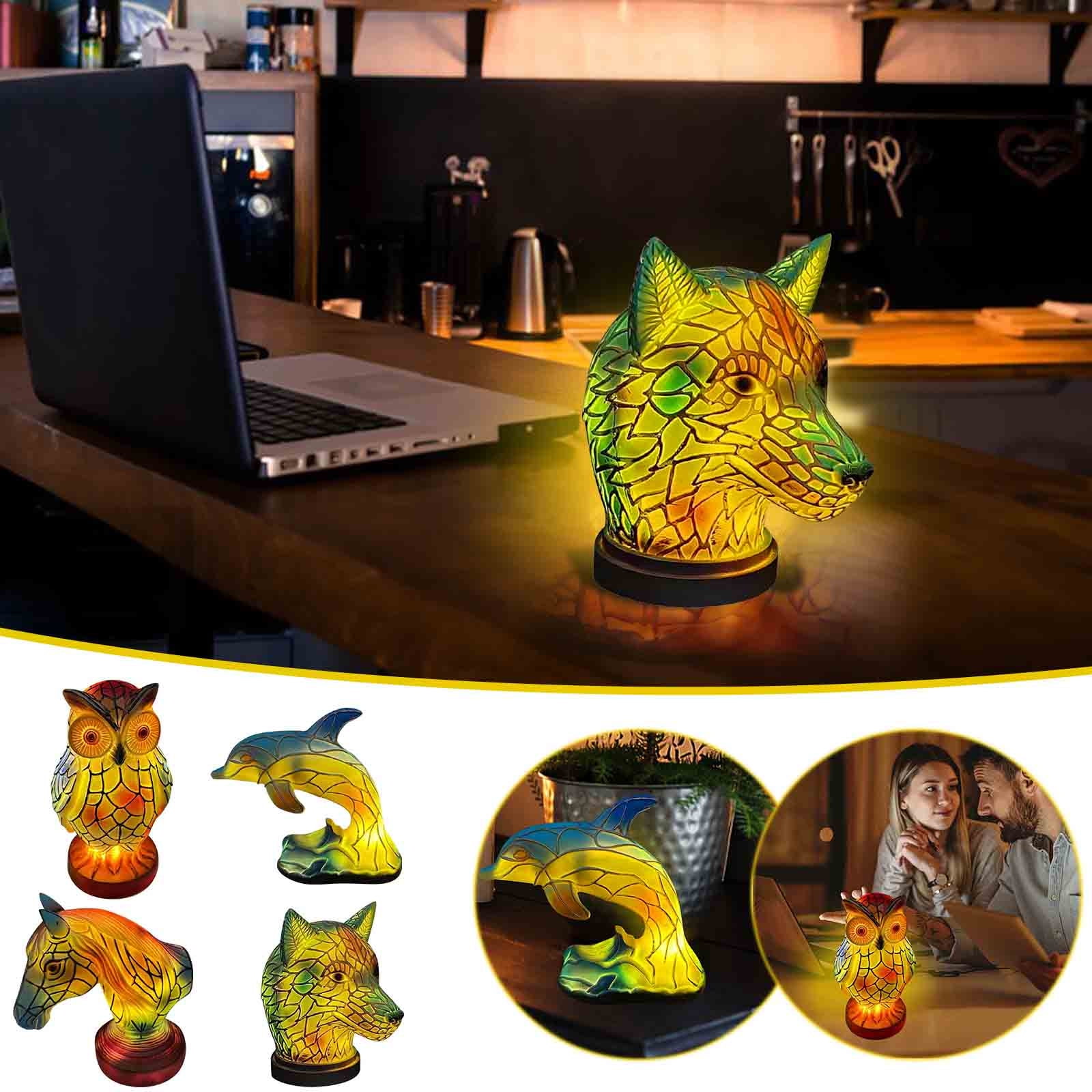 Room Decor Desk Lamp Decor, Retro Colored Animals Table Lamp for ...