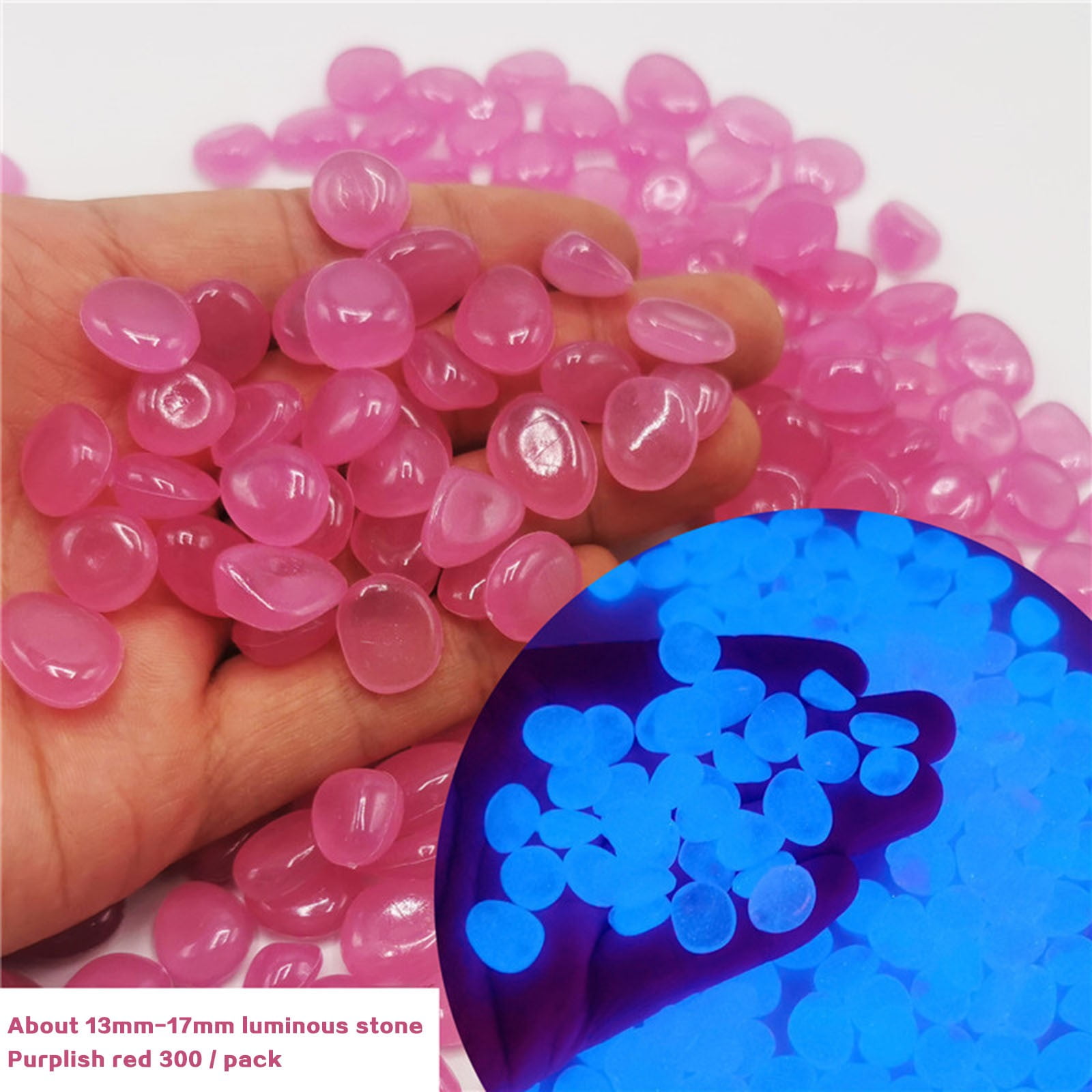 Room Decor Glow In The Dark Pebbles Luminous Stones Rocks For Garden Aquariums 300PCS ...