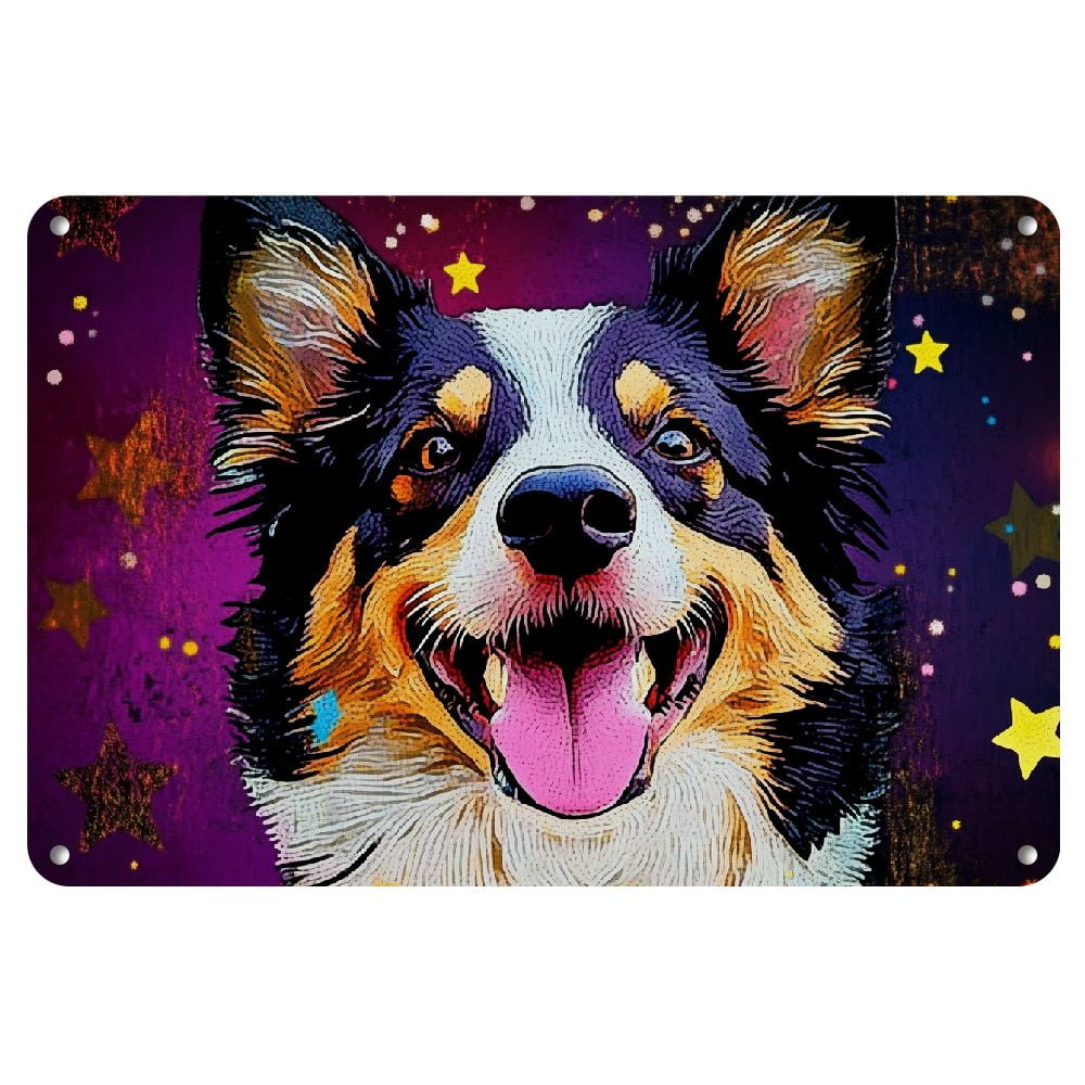 Room Decor One Piece of Unframed Iron Artwork Featuring a Corgi ...