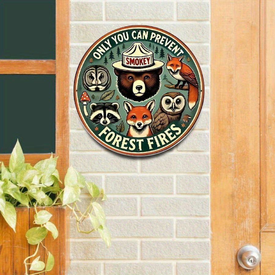 Room Decor Smoky Bear Tin Metal Sign Forest Fire Prevention Wall Art ...