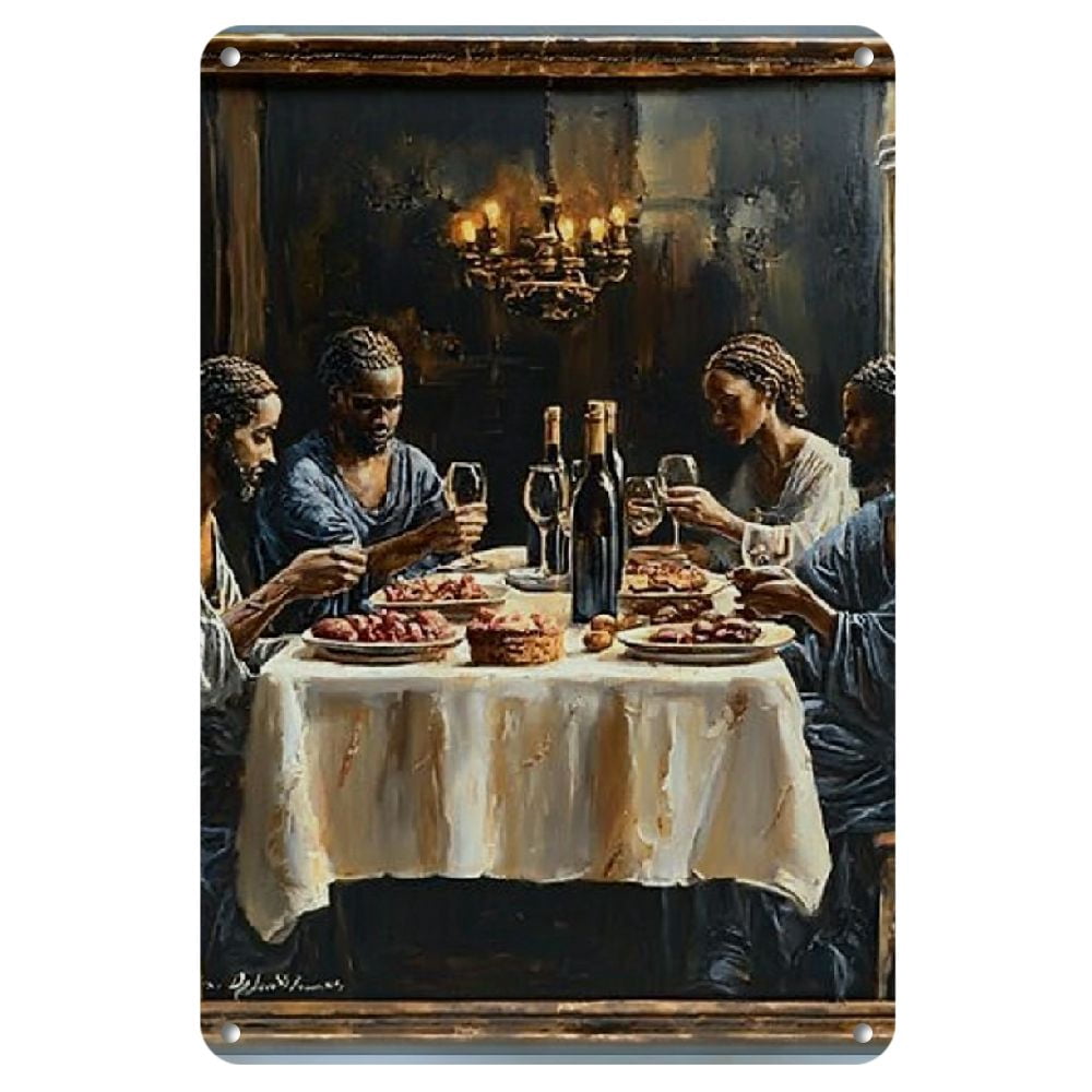 Room Decor Vintage Last Supper Metal Signage - Exquisite Tin Painted ...