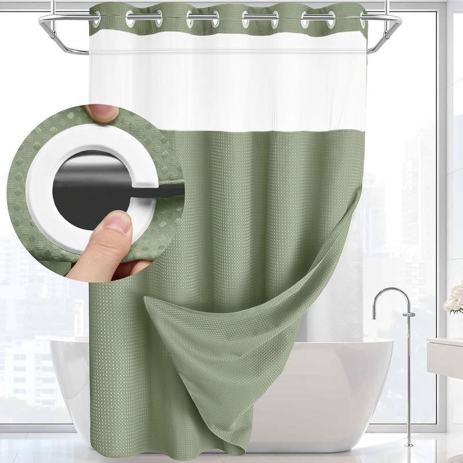 Room Decor Waffle Pattern Shower Curtain, 1 Count Modern Simple ...