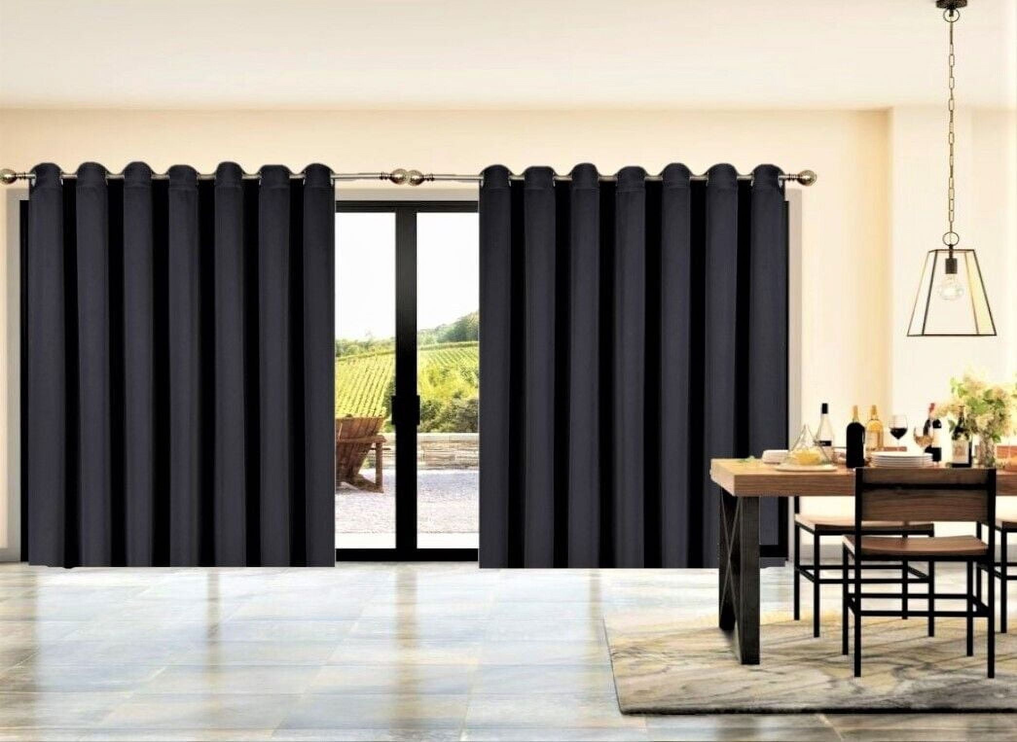 Room Divider 1 Piece K100 Thermal Black Color Blackout Panel Patio Door ...