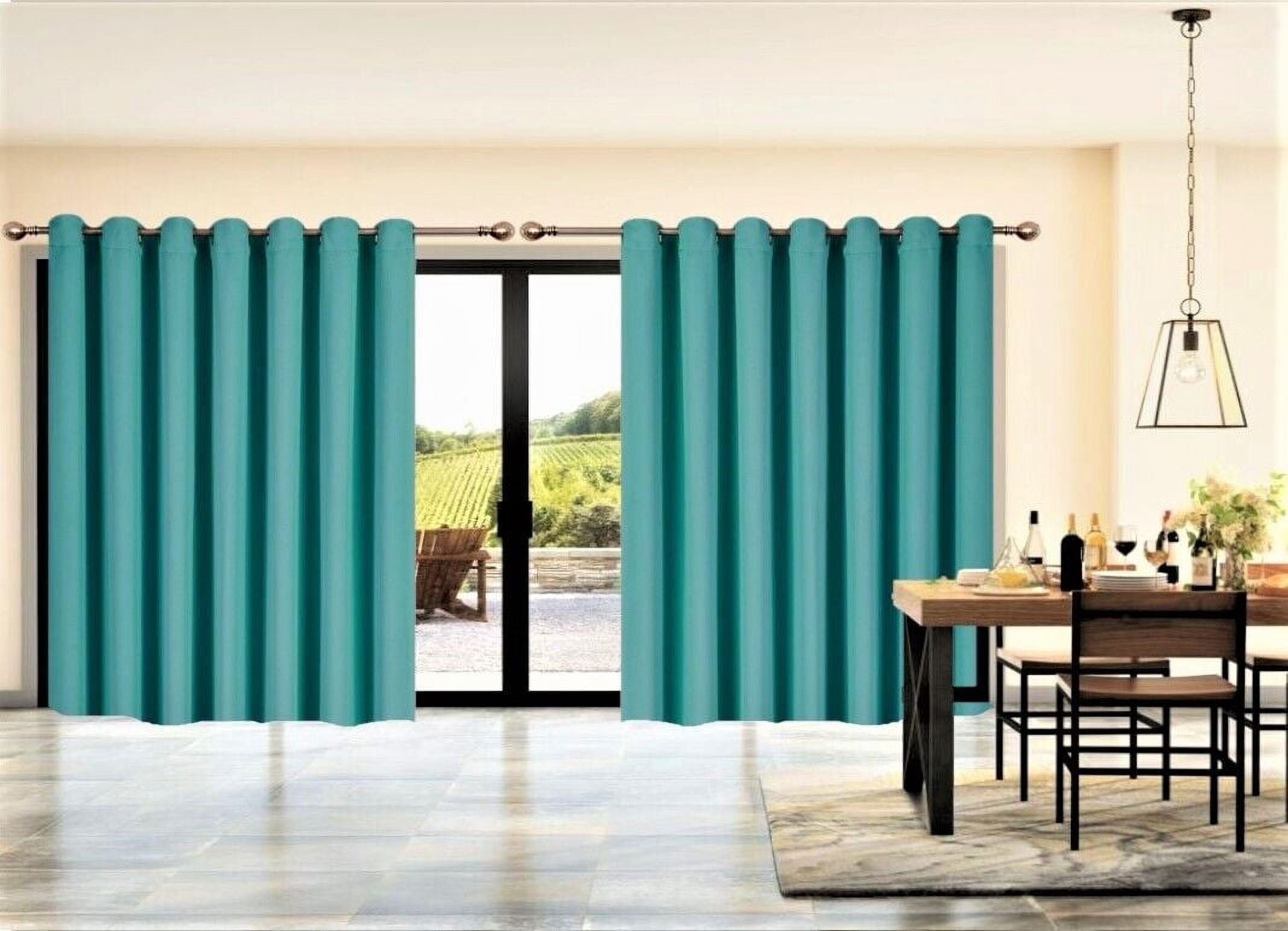 Room Divider 1 Piece K100 Thermal Teal Color Blackout Panel Patio Door ...