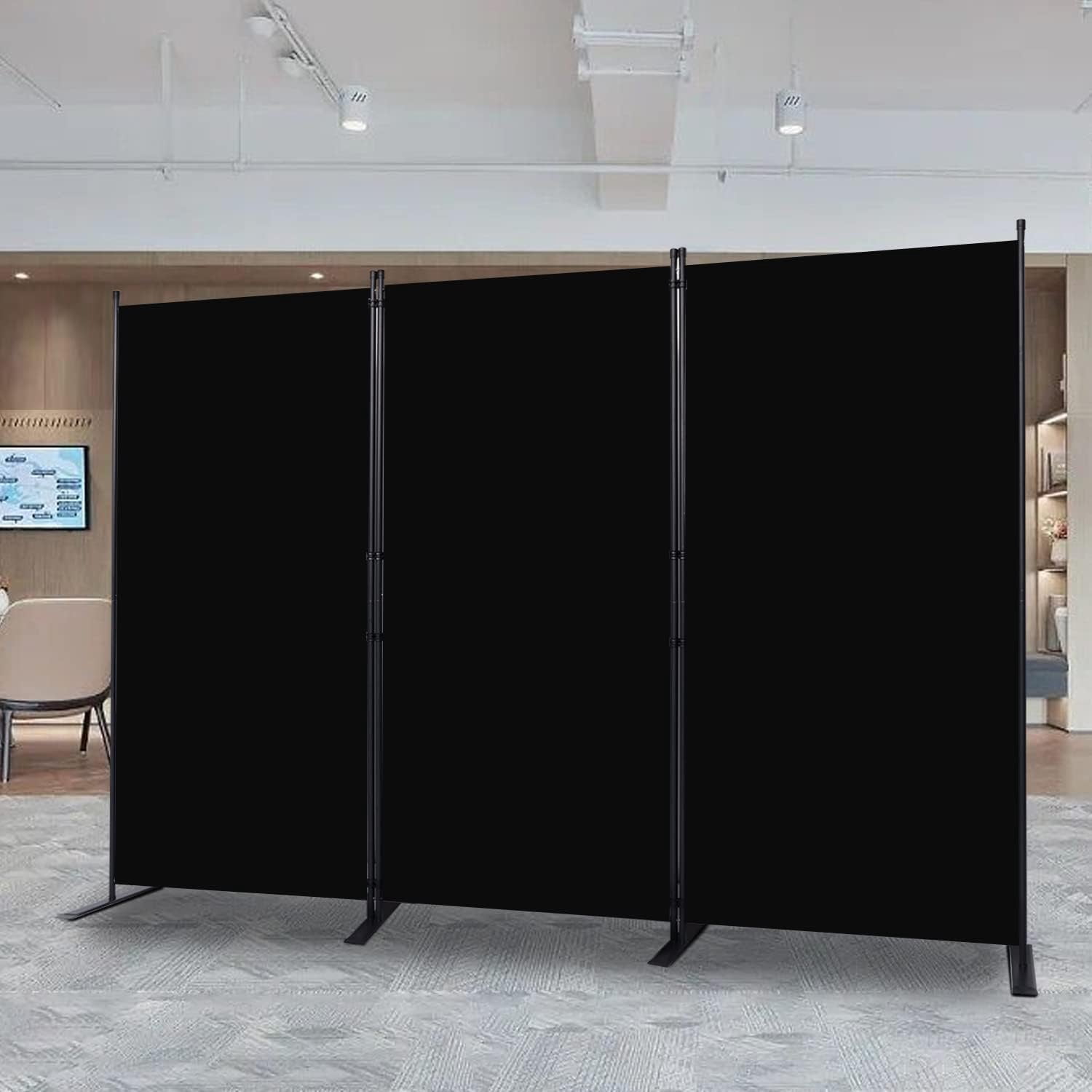 Room Divider, 3 Panel Folding Privacy Screens with Wider Support Feet ...