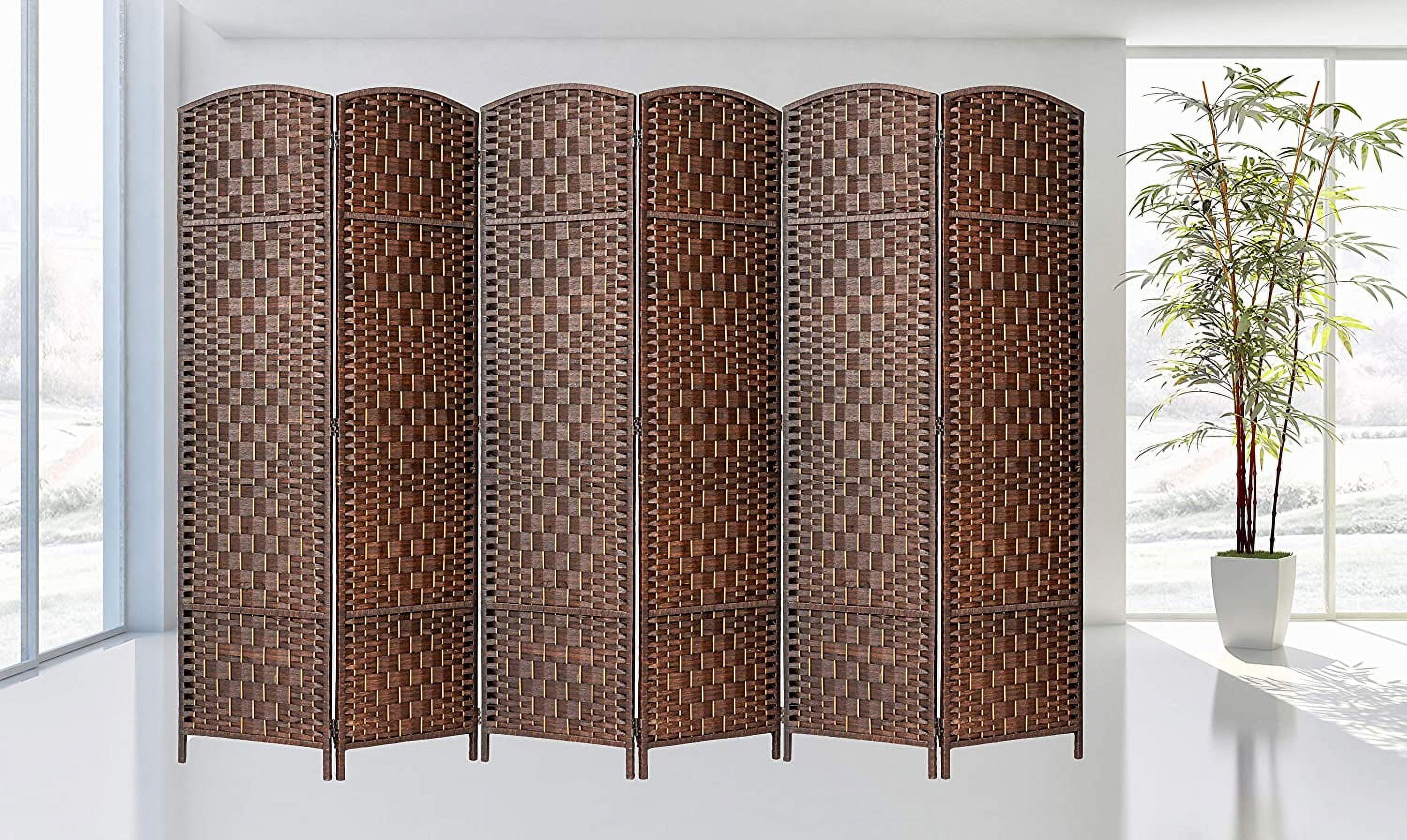 Room Divider 3 Panels Diamond Weave Fiber Privacy Partition Screen ...