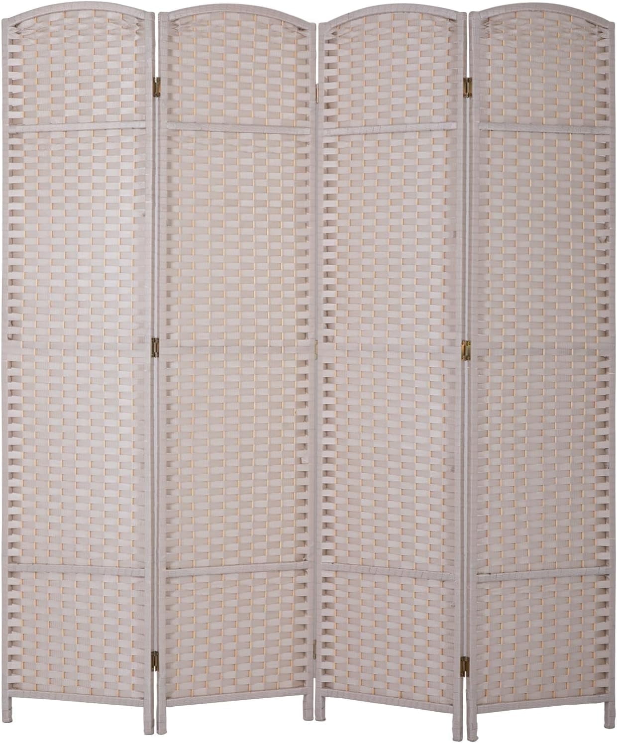 Room Divider 4 Panel 5.57 FT Tall Privacy Screen Waterproof Wood Frame ...