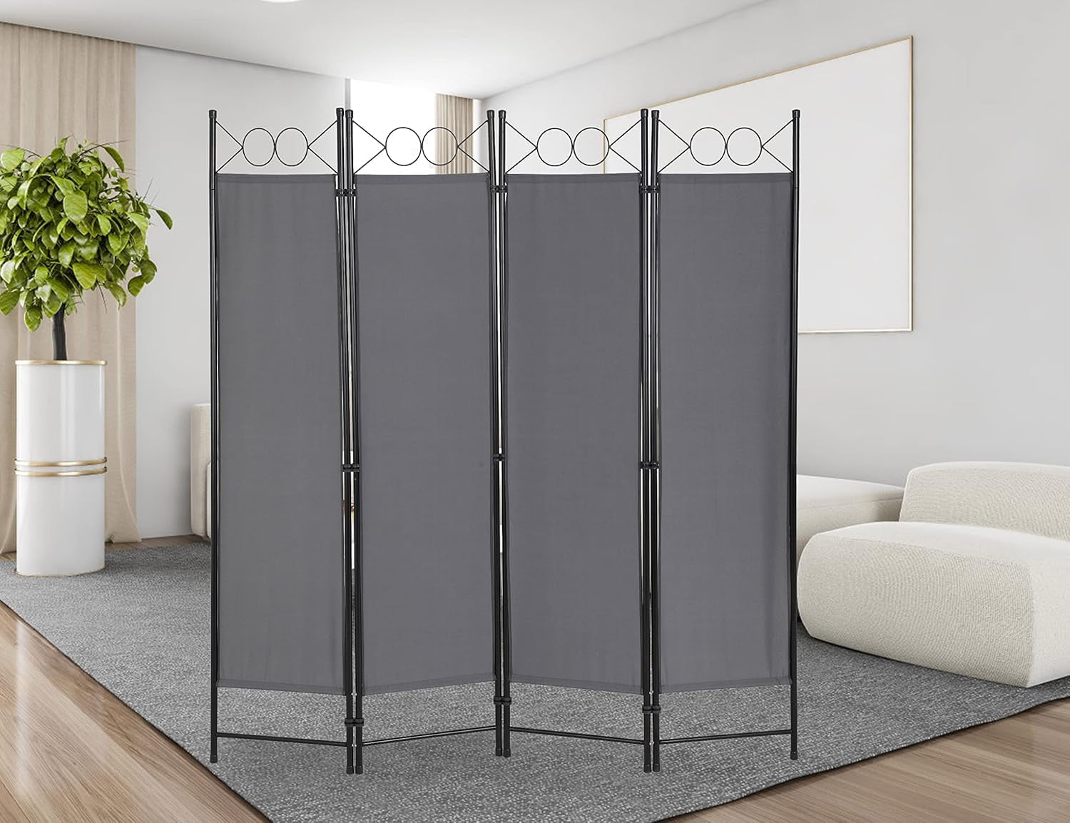 Room Divider 4 Panel, 6FT Room Dividers and Folding Privacy Screens ...