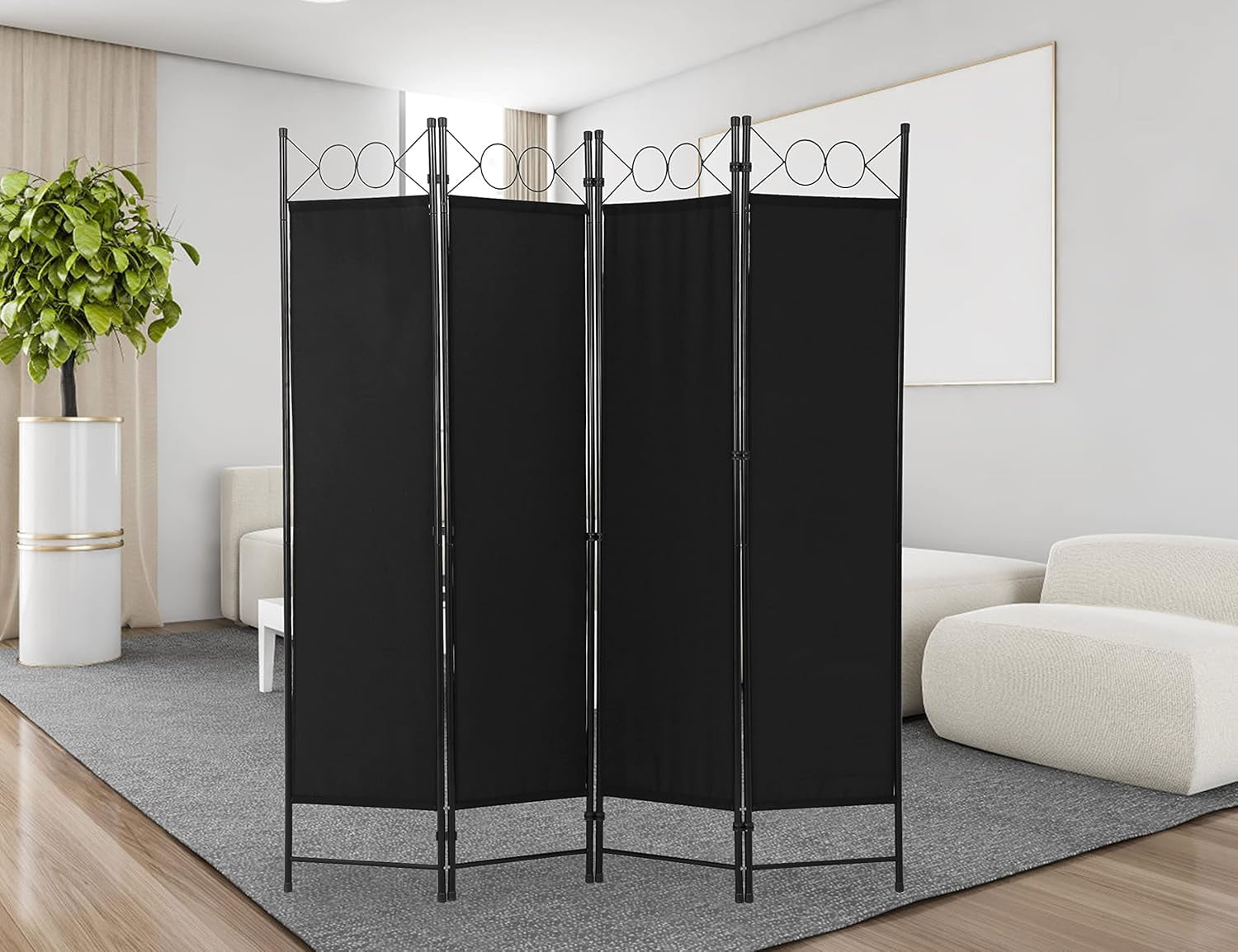 Room Divider 4 Panel, 6FT Room Dividers Folding Privacy Screens ...