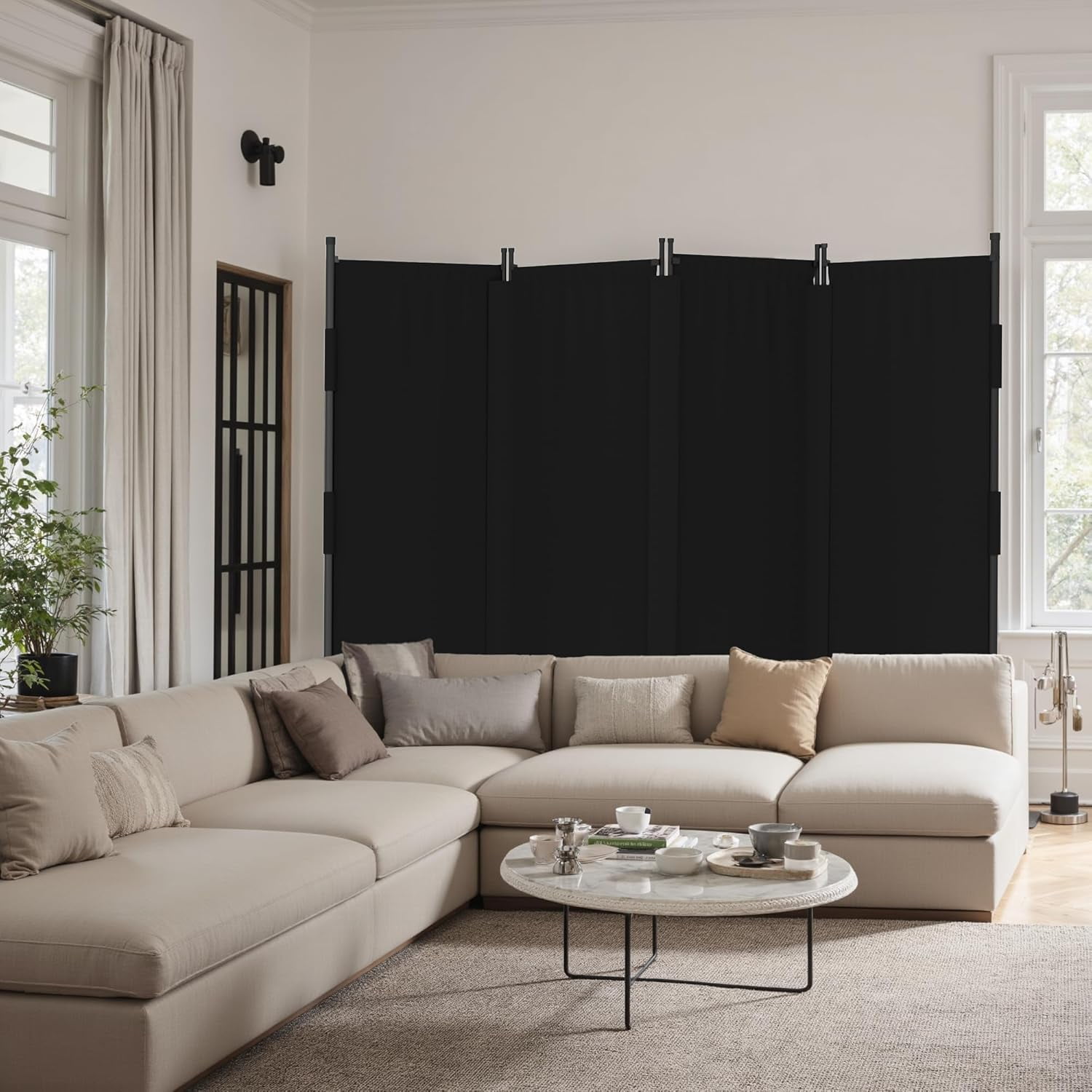Room Divider 4 Panel Folding Privacy Screen, Portable Small Room ...