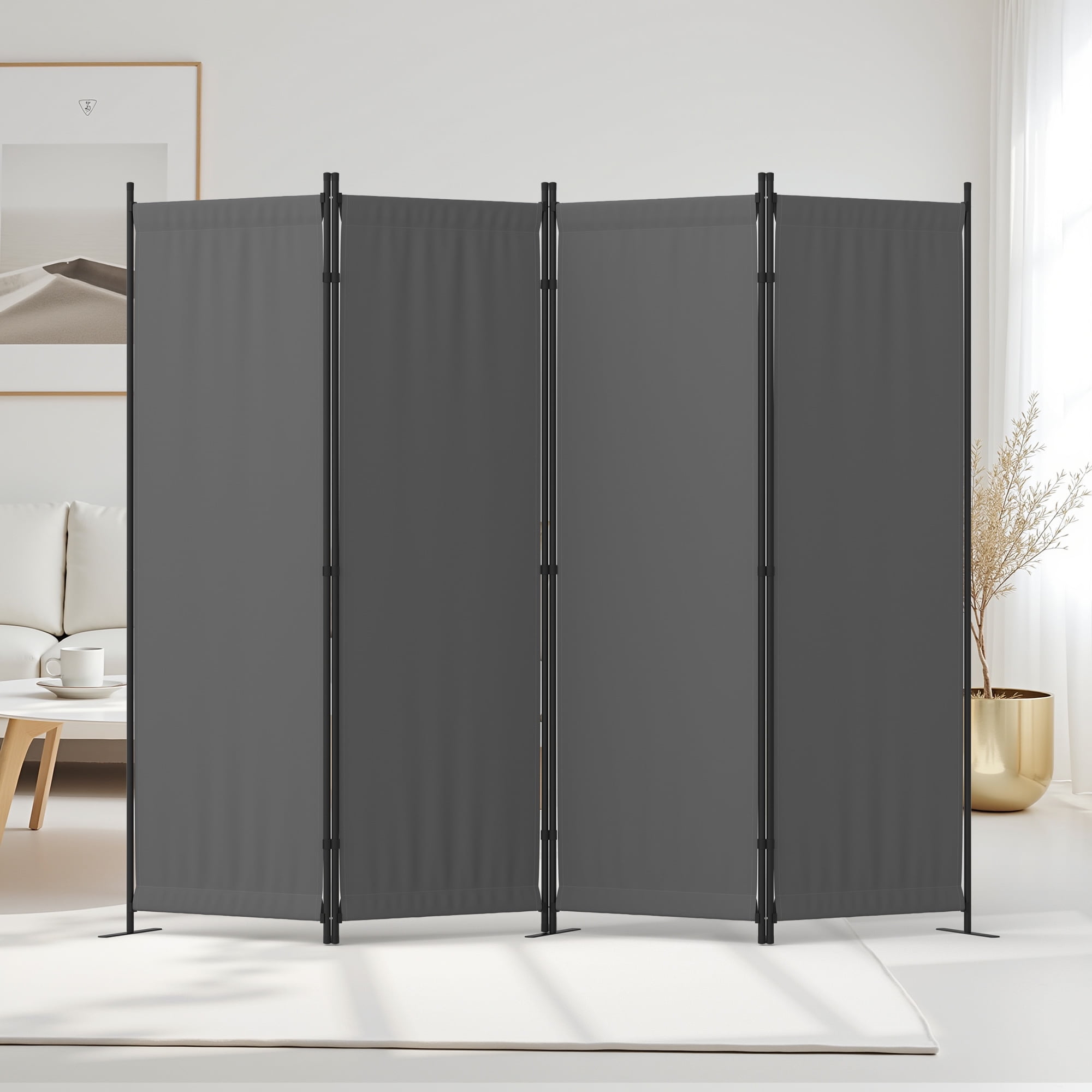 Room Divider 4 Panel Folding Privacy Screens 88" Portable Room ...