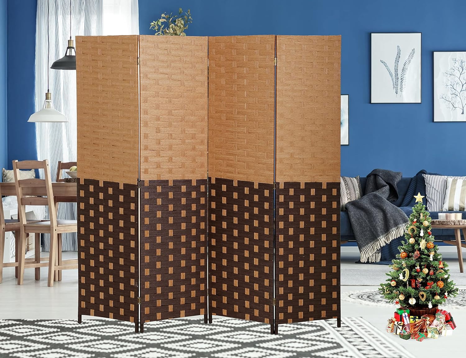 Room Divider 4 Panel Folding Privacy Screens Freestanding Wall Divider Partition Privacy Screen ...