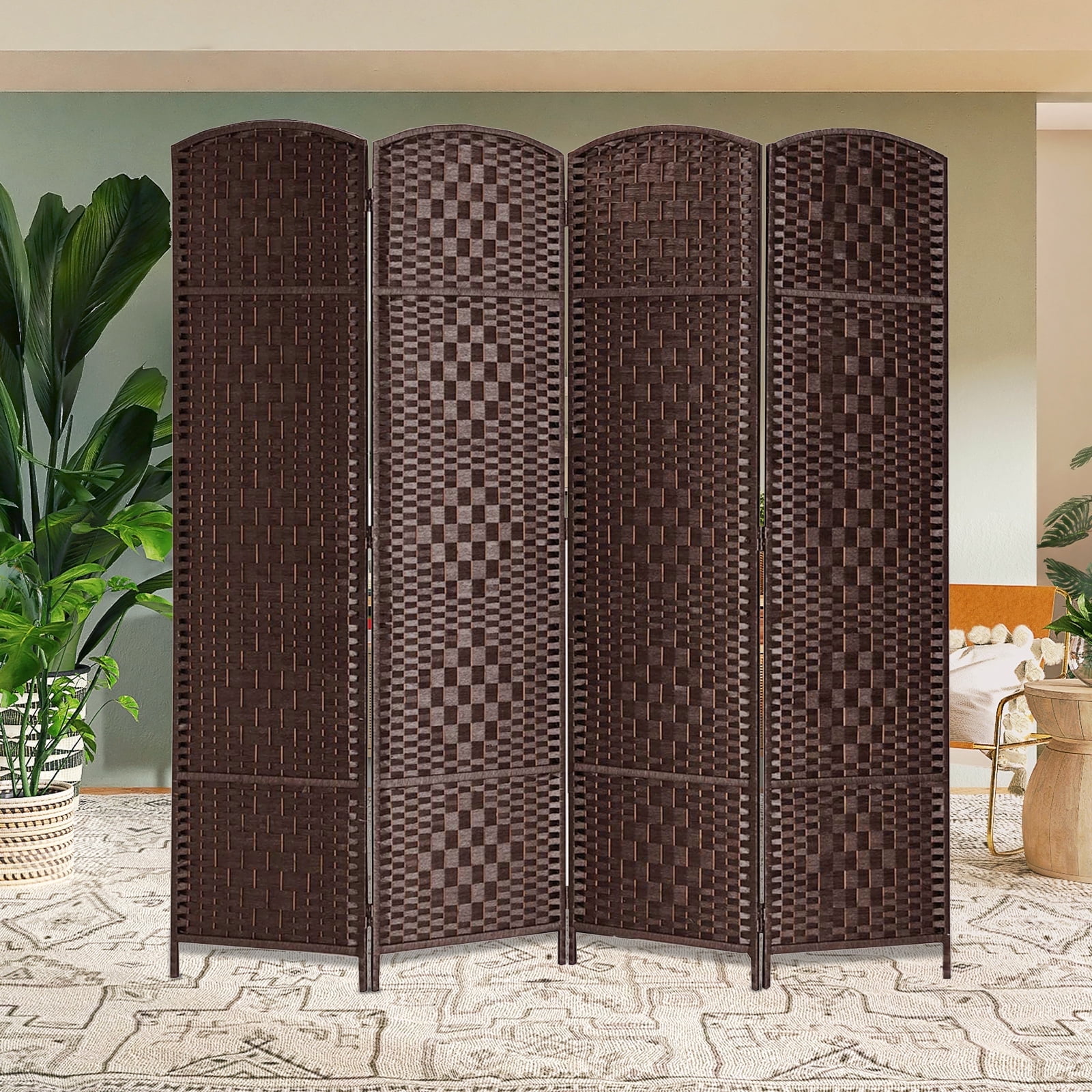 Room Divider 4-Panel Room Partition, Foldable Freestanding Room ...