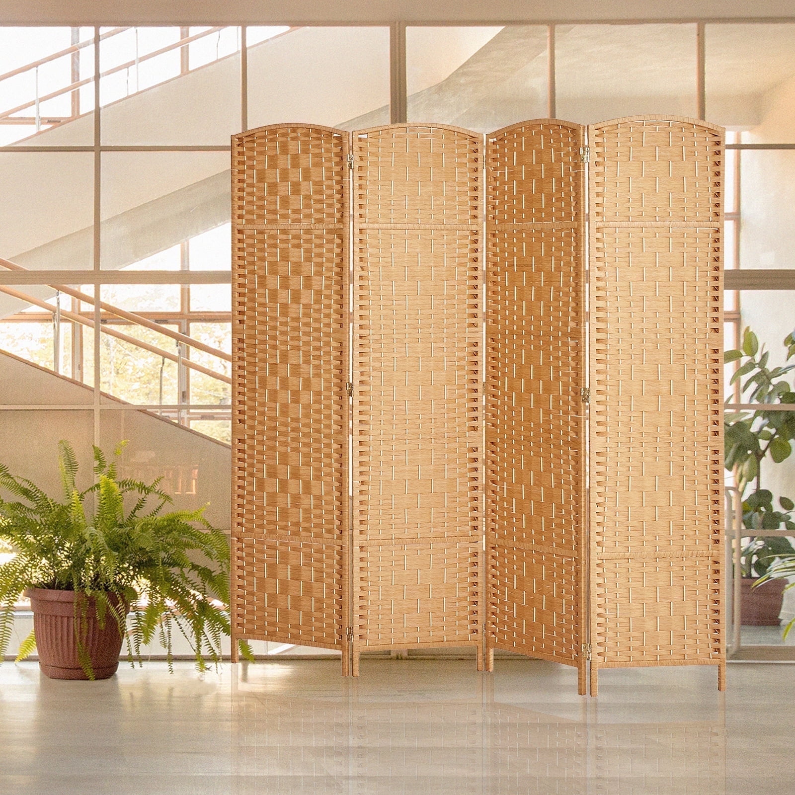 Room Divider 4-Panel Room Partition, Foldable Freestanding Room ...