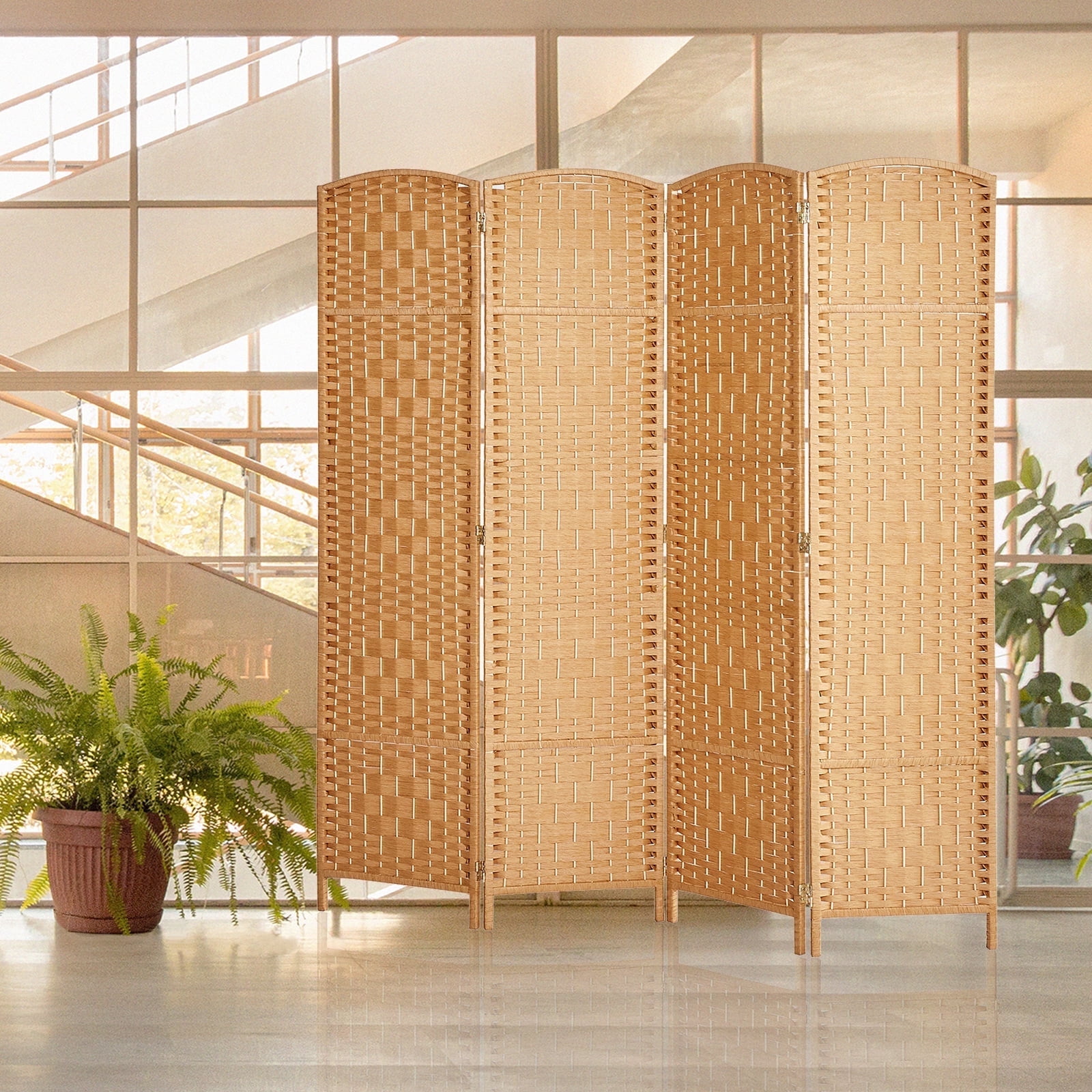 Room Divider 4-Panel Room Partition, Foldable Freestanding Room ...