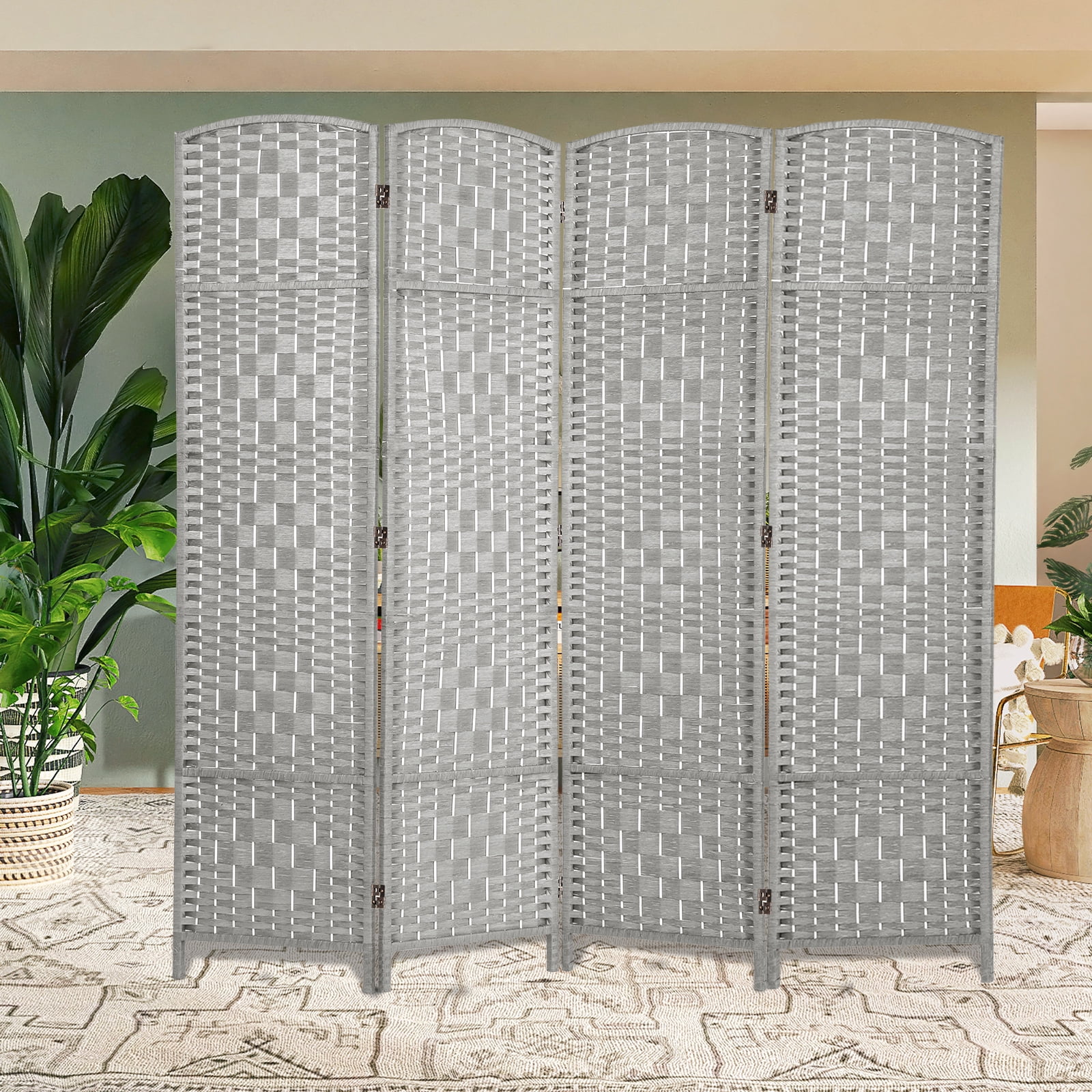 Room Divider 4-Panel Room Partition, Foldable Freestanding Room ...
