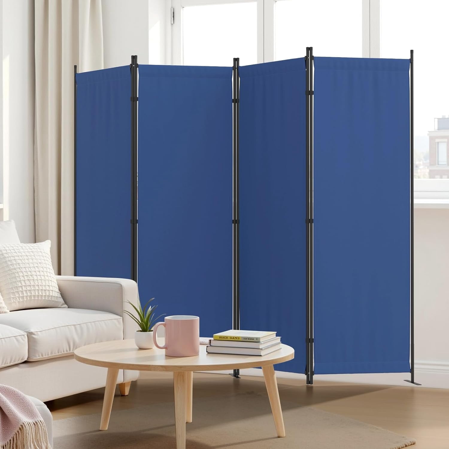 Room Divider 4 Panel Partition Room Dividers & Folding Privacy Screens ...