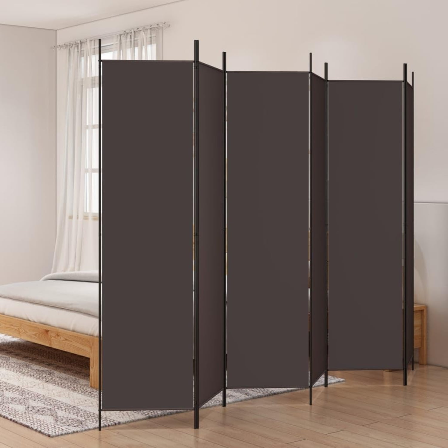 Room Divider 4-Panel Room Divider White 78.7"x86.6" Fabric Room ...