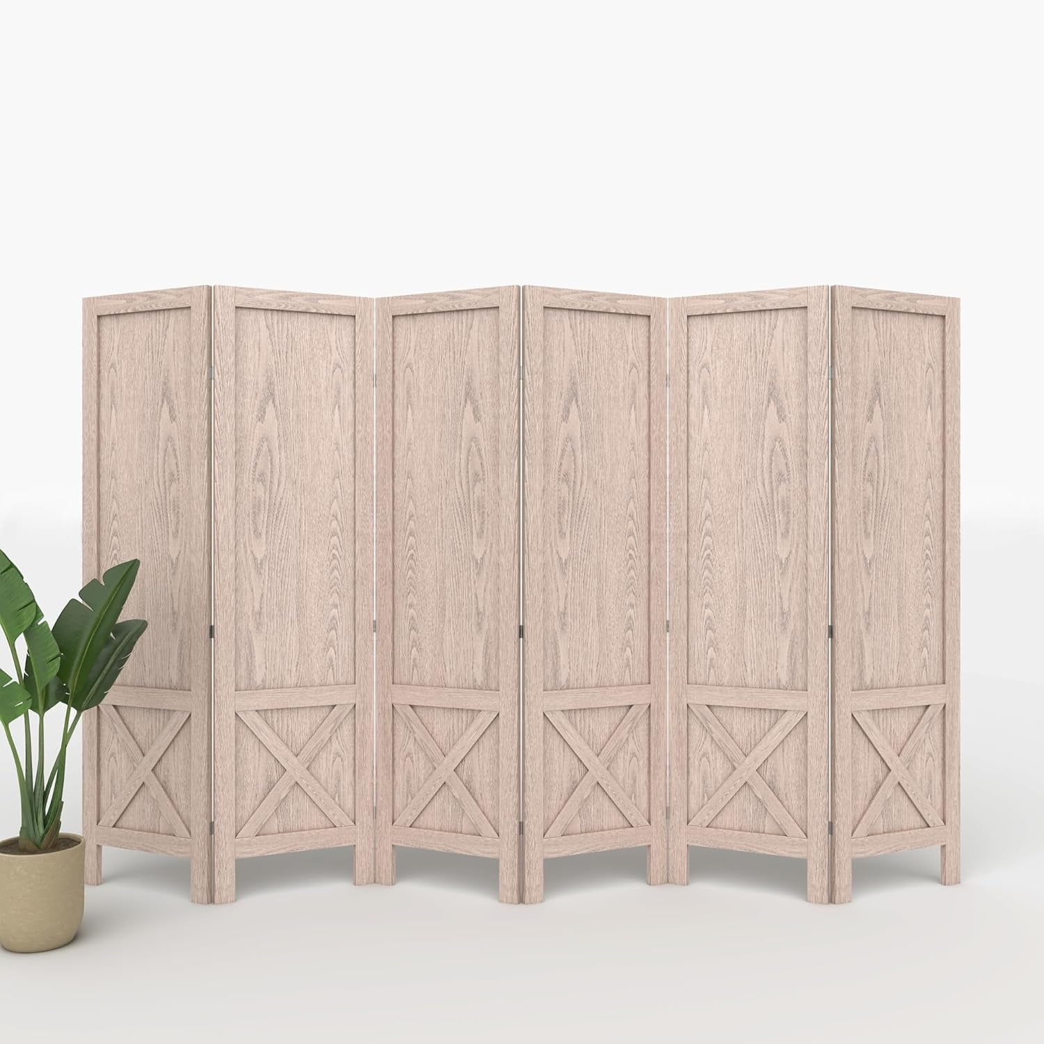 Room Divider 4 Panel Wood Room Dividers 5.6 Ft Tall Folding Privacy ...