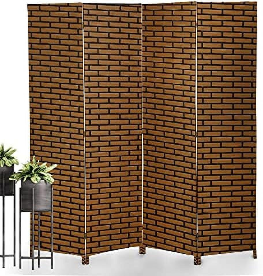 Room Divider,4 Panels 6FT Folding Privacy Screen Room Divider Wall Wood ...