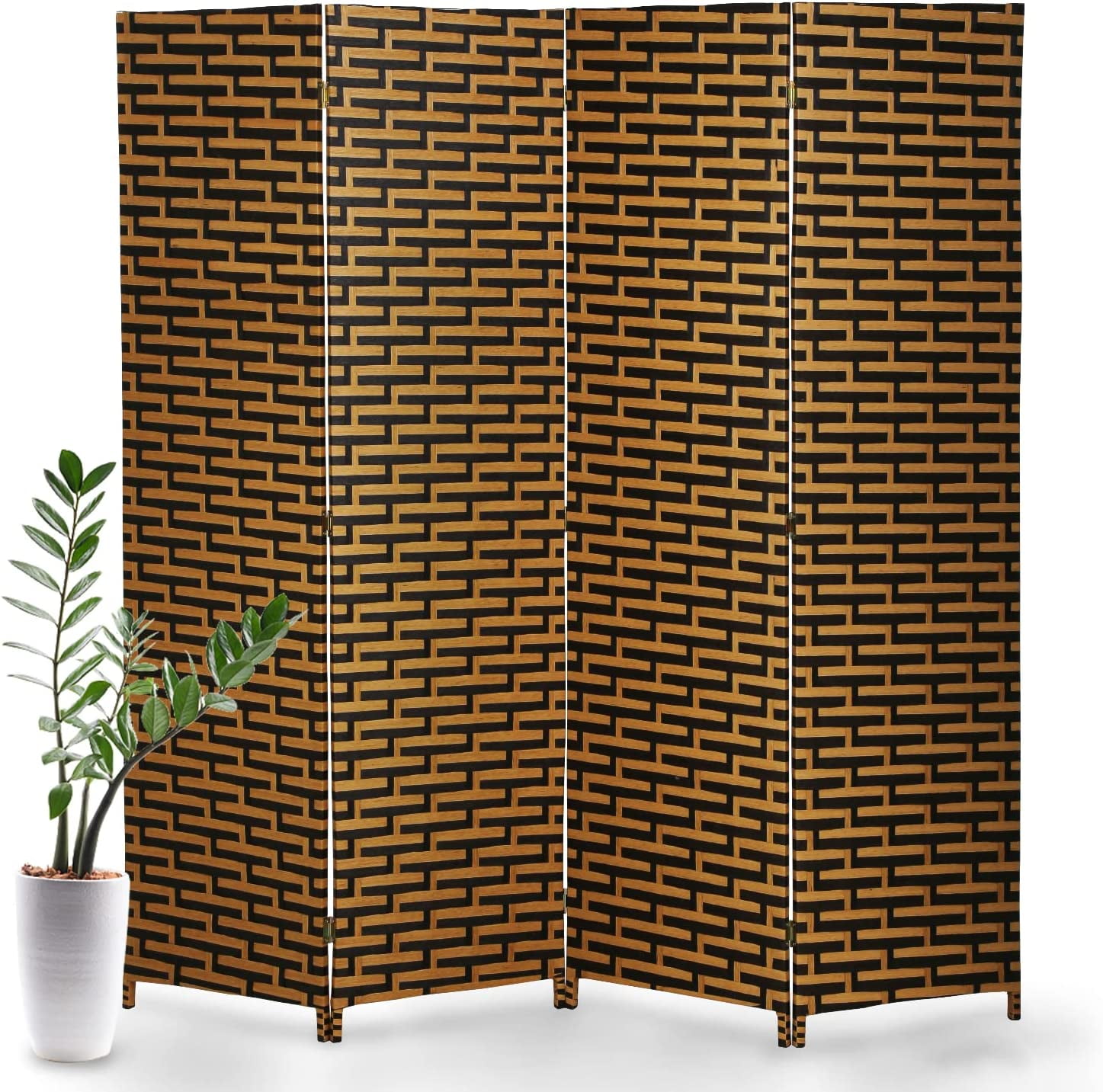 Room Divider,4 Panels 6FT Folding Privacy Screen Room Divider Wall Wood ...
