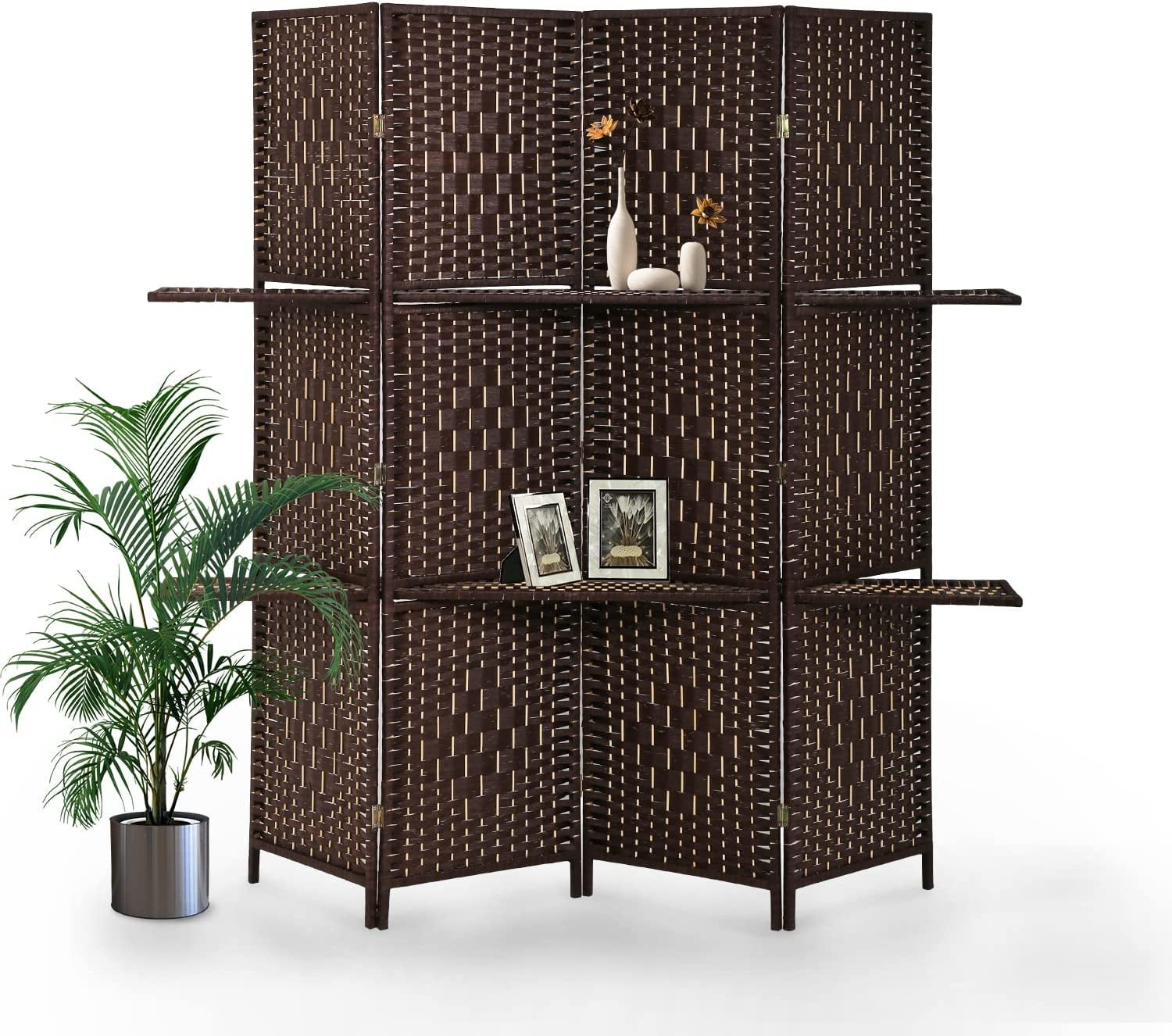 Room Divider,4 Panels Folding Privacy Screen,Room Divider Wall with ...