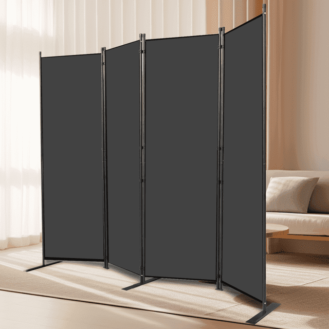 Grezon 4-Panel Foldable Room Divider for Indoor/Outdoor, Privacy ...