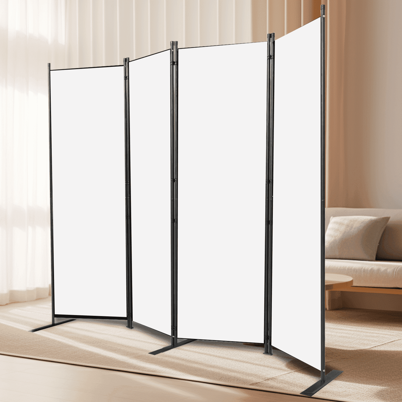 Room Divider-4 Panels Folding Privacy Screens, Partition Room Dividers ...