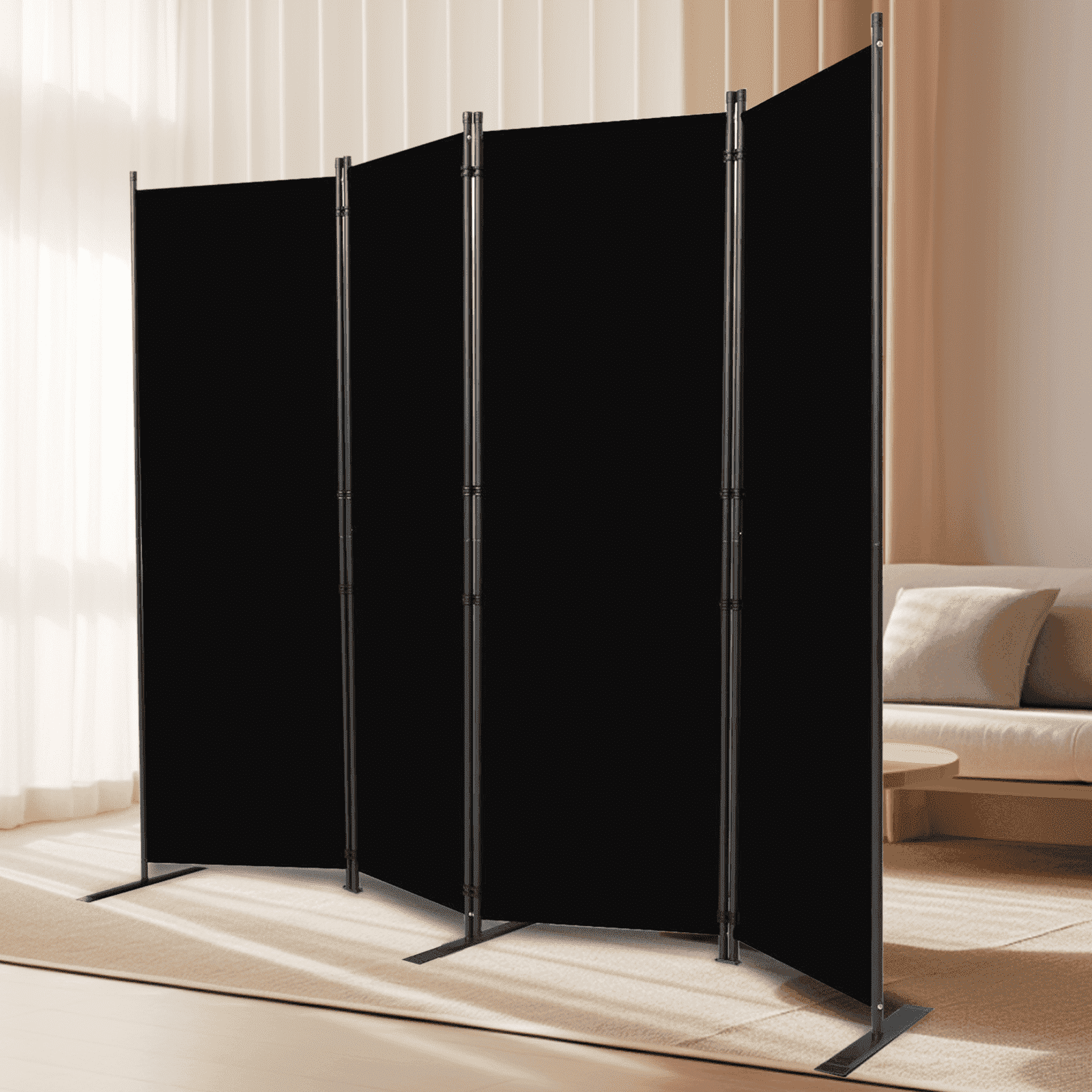 Grezon 4-Panel Foldable Room Divider for Indoor/Outdoor, Privacy ...