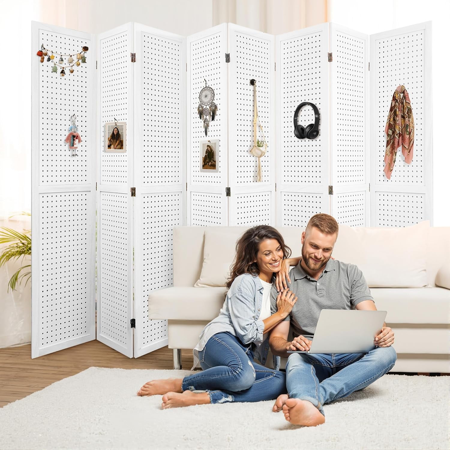 Room Divider, 5.6FT Folding Room Divider Panel and Privacy Screen, 8 ...