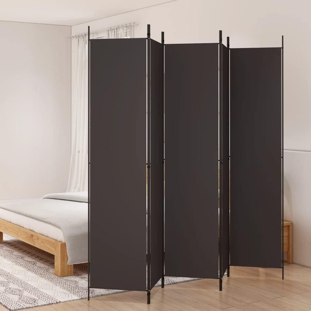 Room Divider 5-Panel Room Divider Black 98.4"x86.6" Fabric Room ...