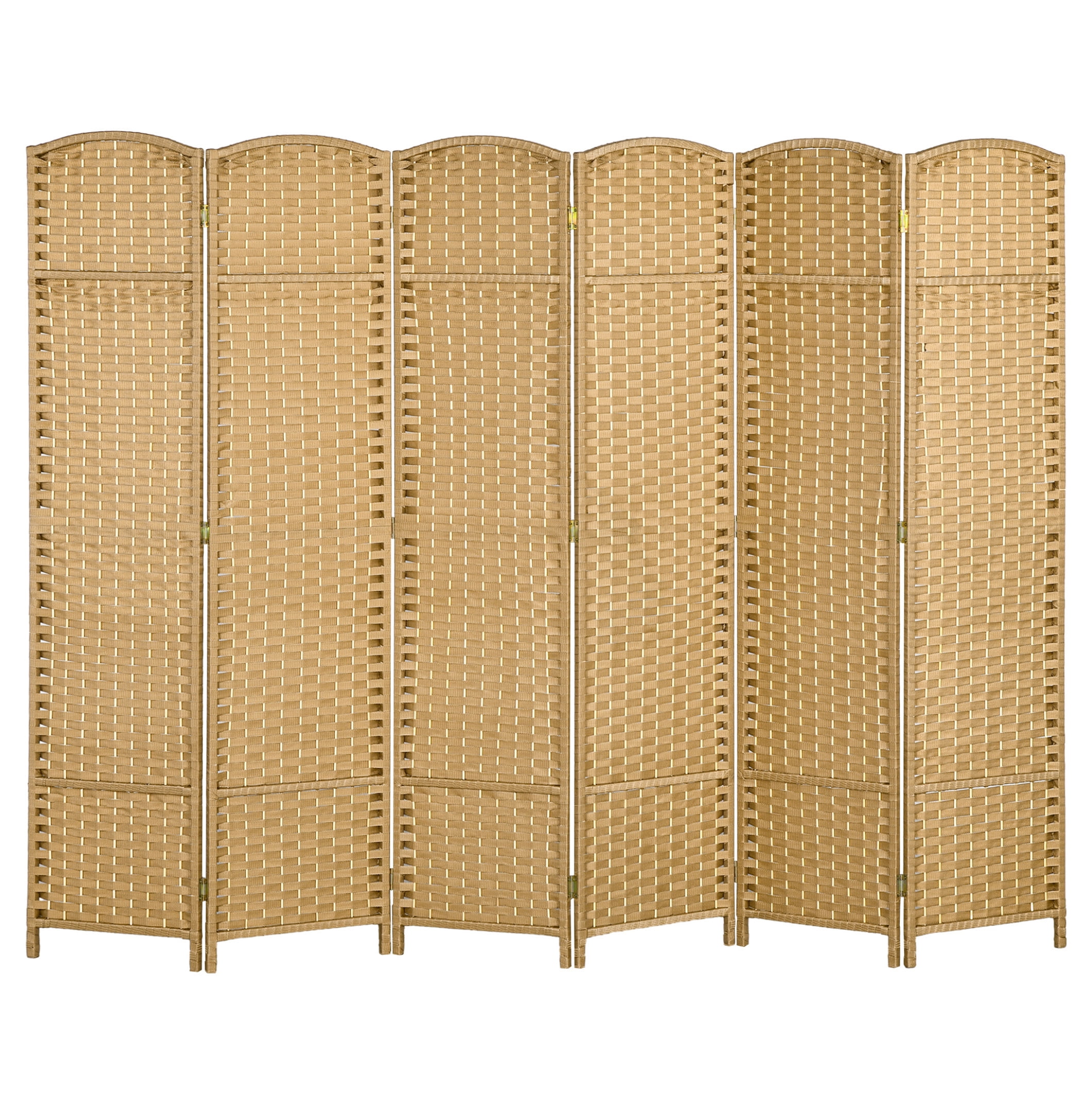 Room Divider 6 Panel, 5.6ft Tall Freestanding Privacy Screen, Wood ...