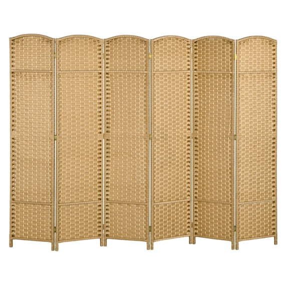 Room Divider 6 Panel, 5.6ft Tall Freestanding Privacy Screen, Wood ...