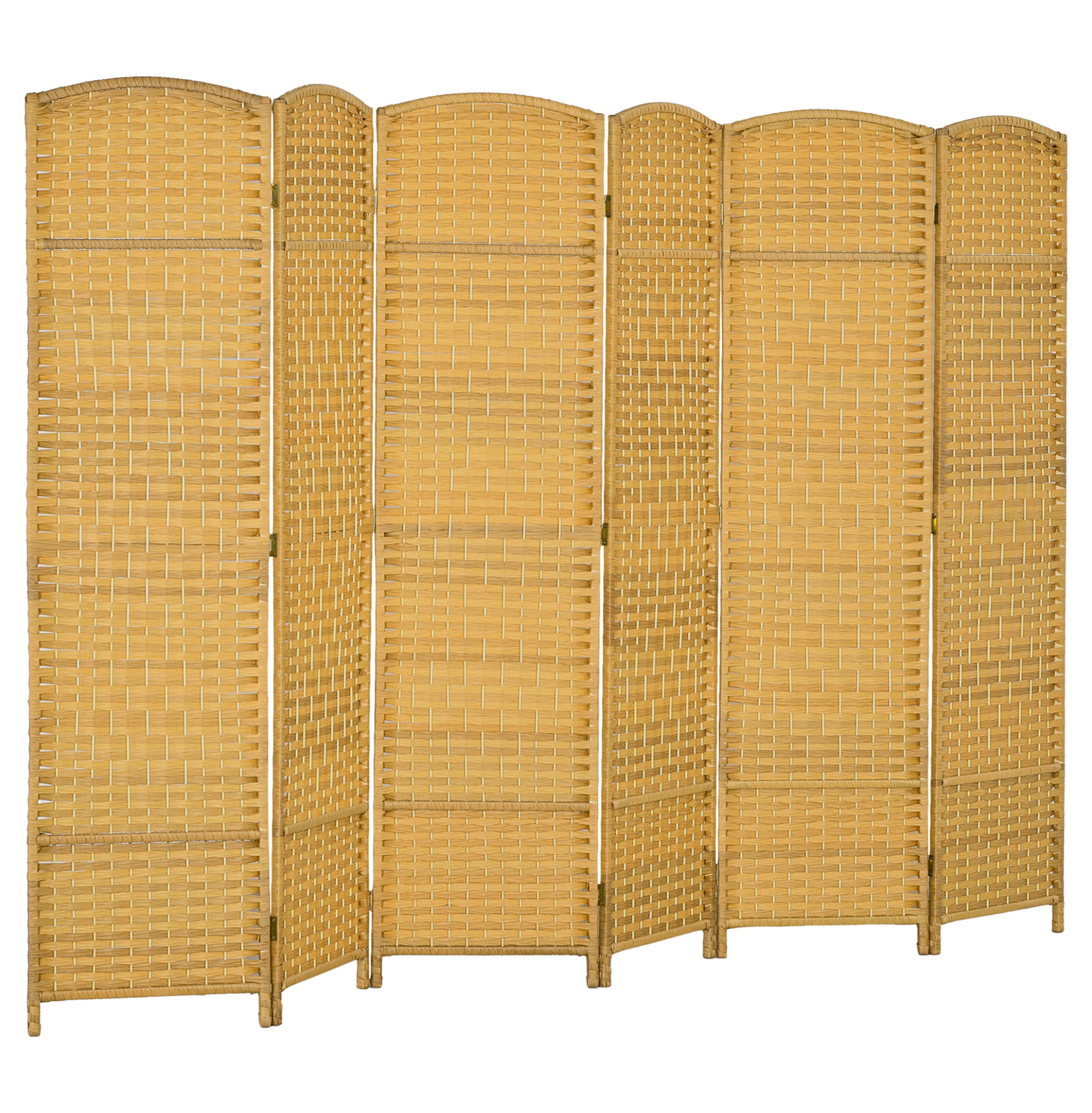 Room Divider 6 Panel 6' Tall, Freestanding Wood Screen - Privacy ...