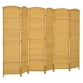 Room Divider 6 Panel 6' Tall, Freestanding Wood Screen - Privacy ...