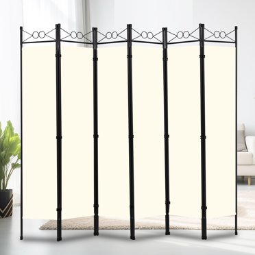 MoNiBloom 4 Panel Wood Room Divider, 6Ft Tall Folding Privacy Screen ...